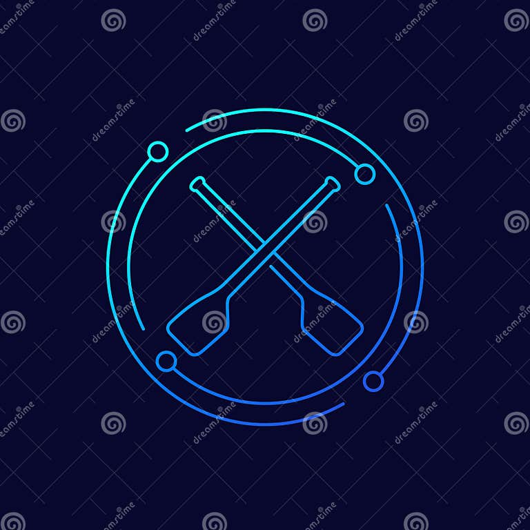 Oars, Rowing Line Icon, Vector Stock Vector - Illustration of scull ...