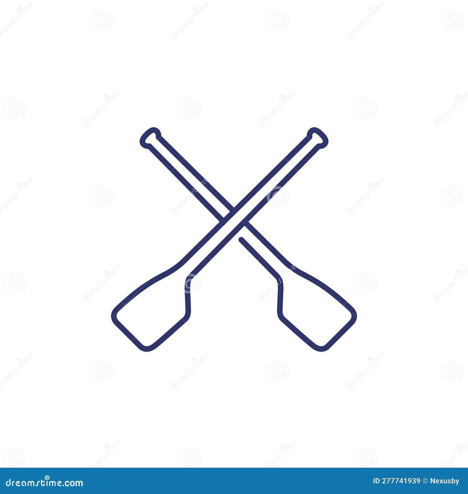 Oars, Rowing Line Icon on White Stock Vector - Illustration of sign ...