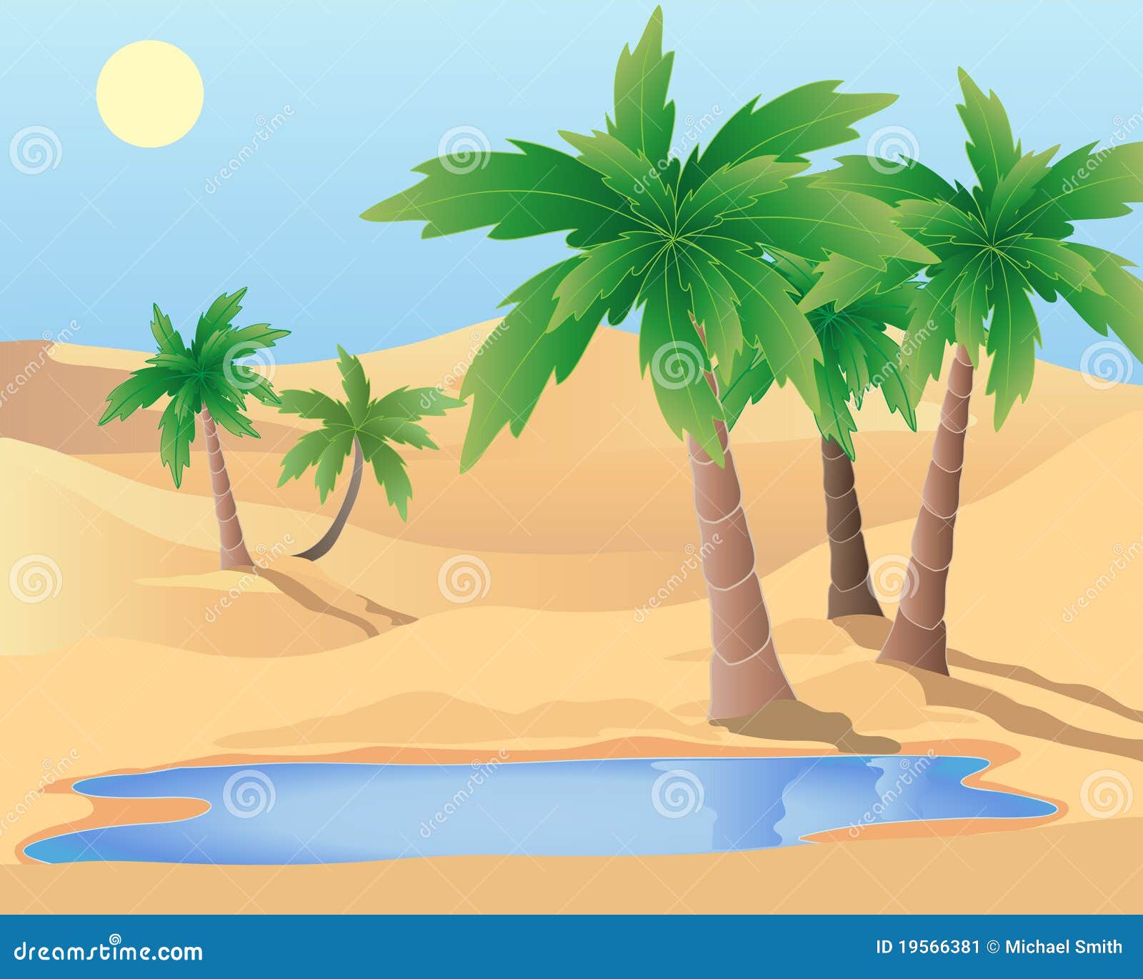 Oas vektor illustrationer. Illustration av öken, stam - 19566381