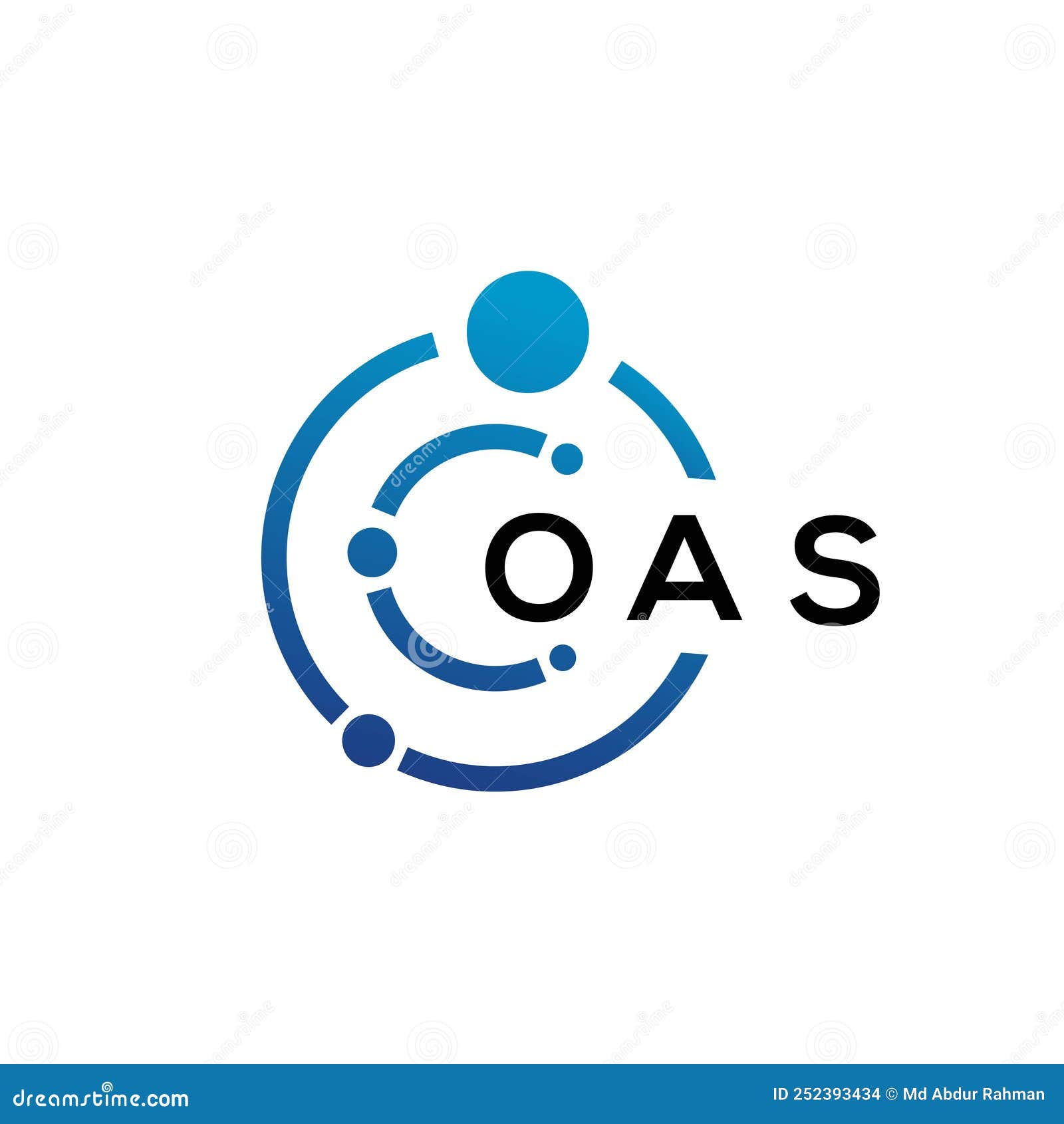 OAS Letter Technology Logo Design on White Background. OAS Creative ...