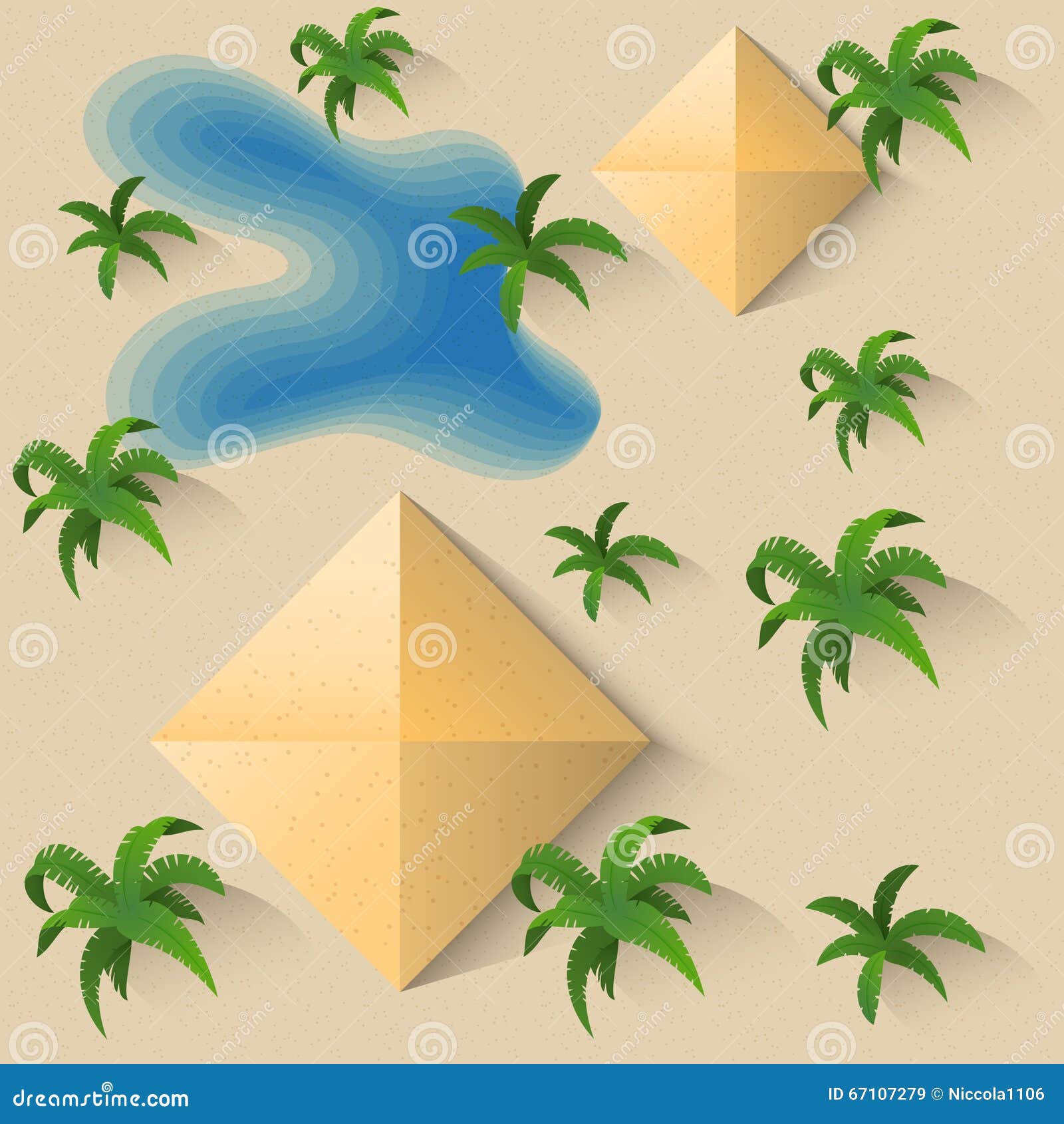 Oasen-Hintergrund vektor abbildung. Illustration von nave - 67107279