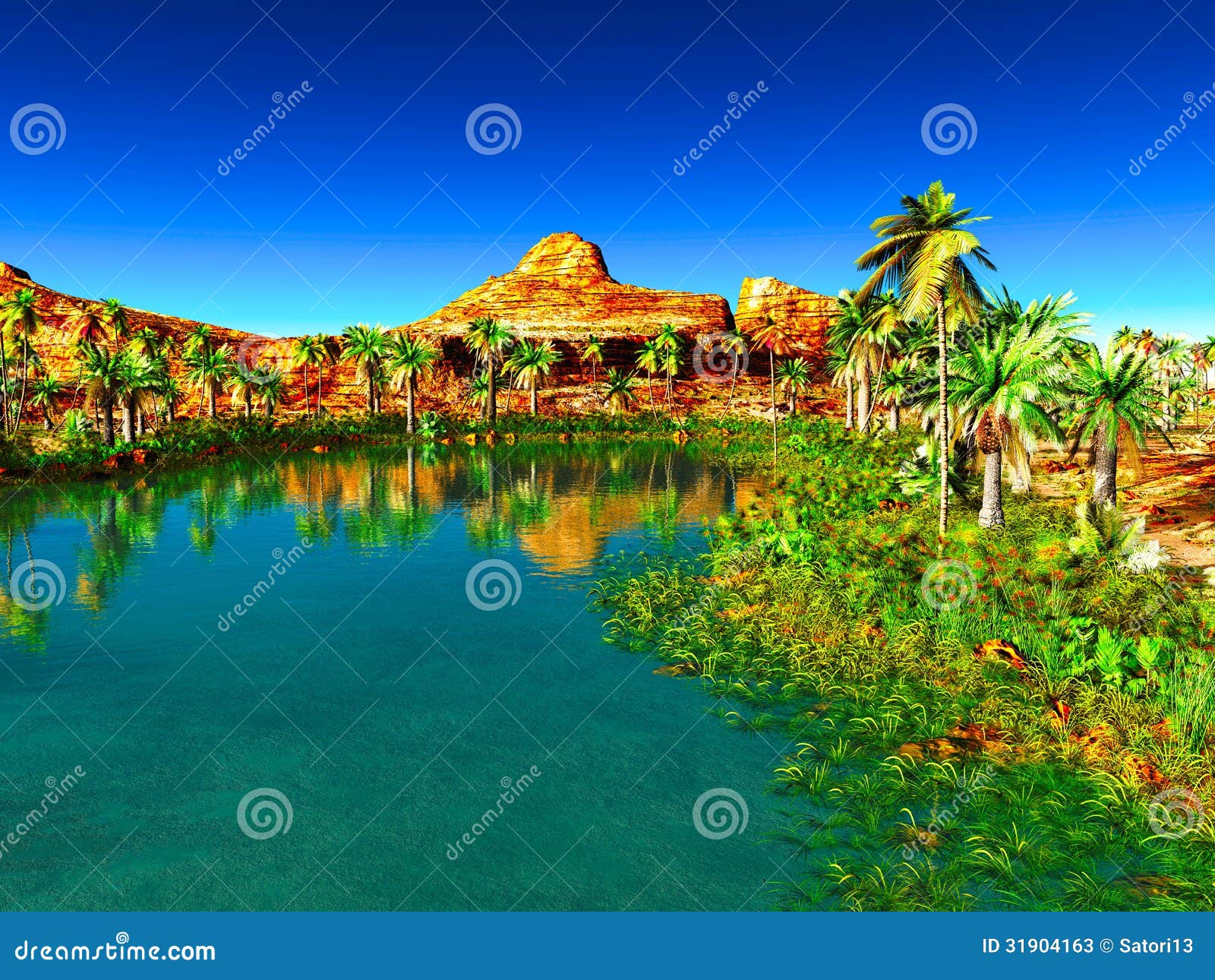 Oasis africaine image stock. Image du paume, afrique - 31904163