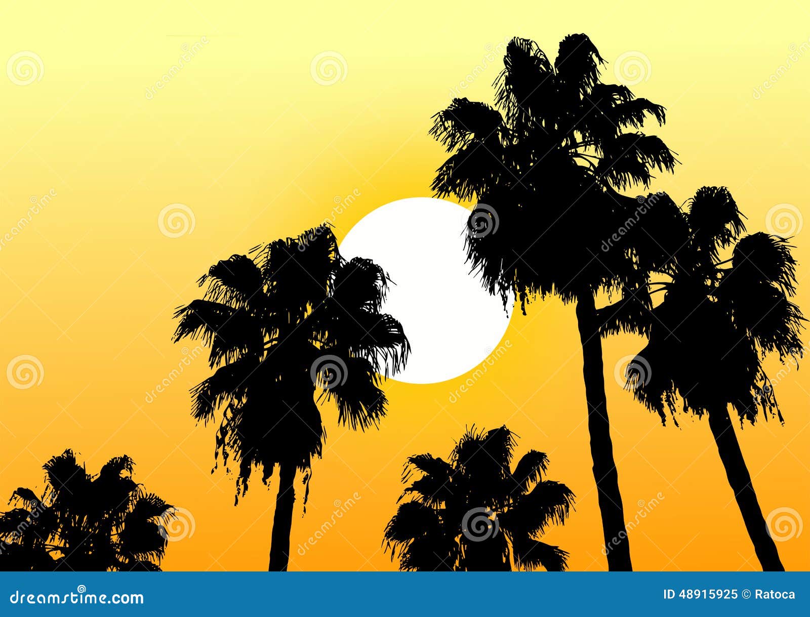 Oasis desert sun stock vector. Illustration of sunset - 48915925