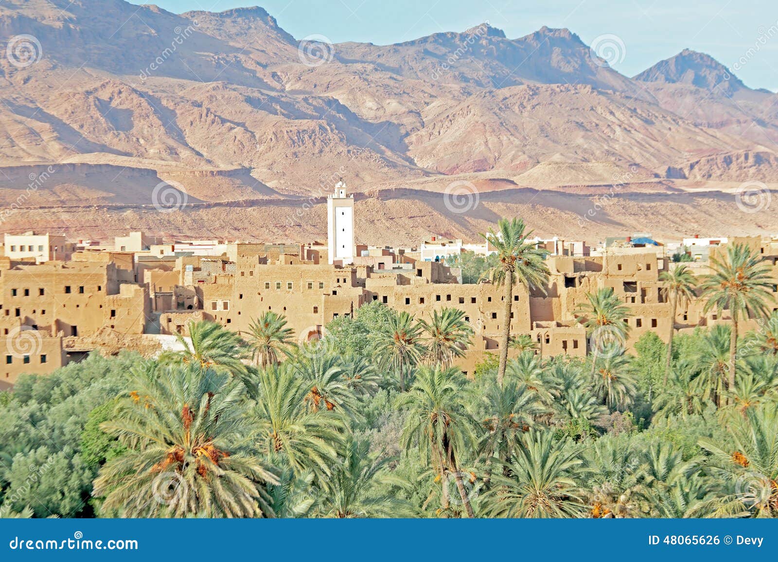 Oasis, Desert and Table Mountain Morocco Stock Photo - Image of ...
