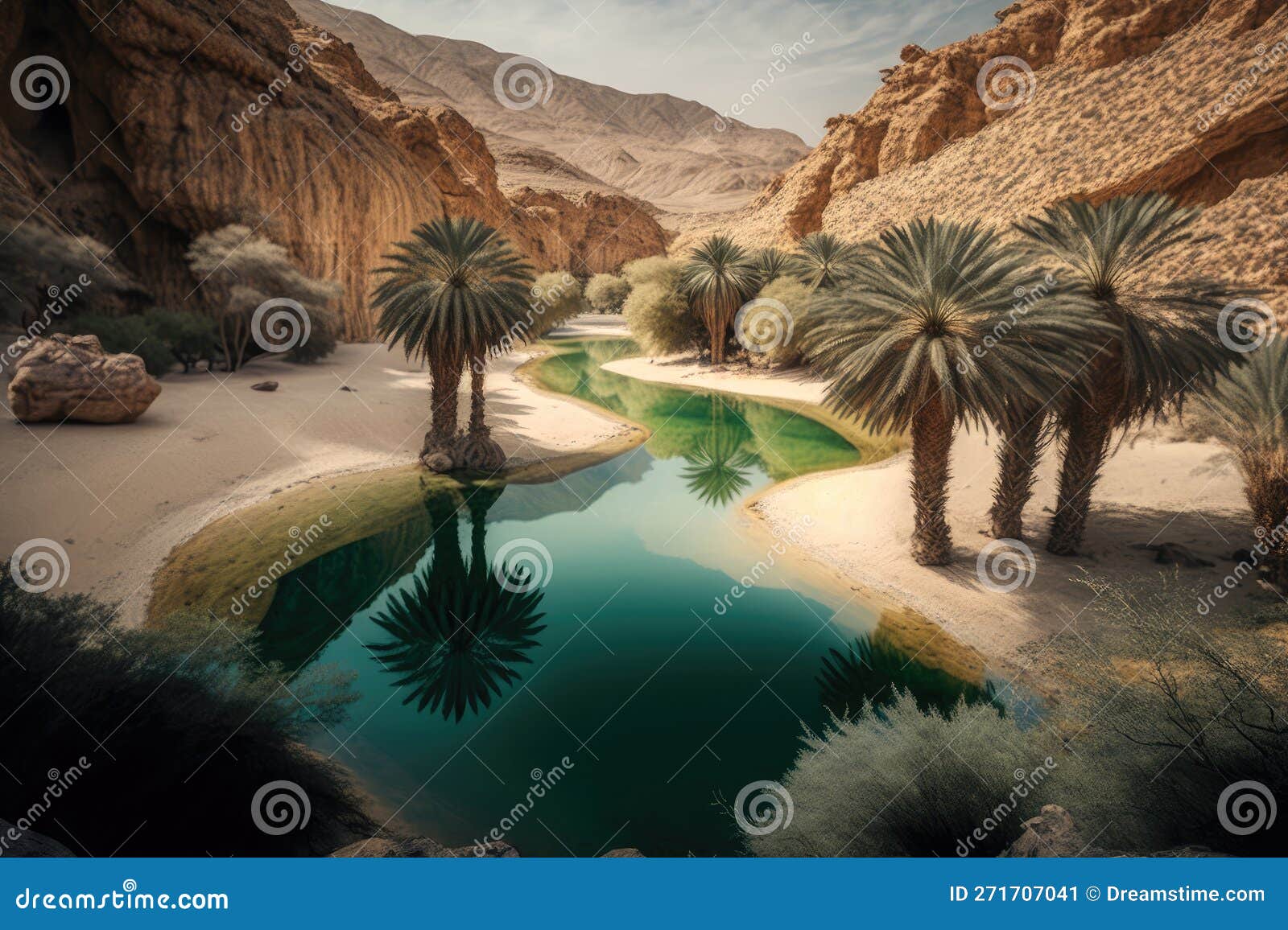 Oasis in the Desert of Wadi Bani Khalid, Oman, on February 12, 2020 ...