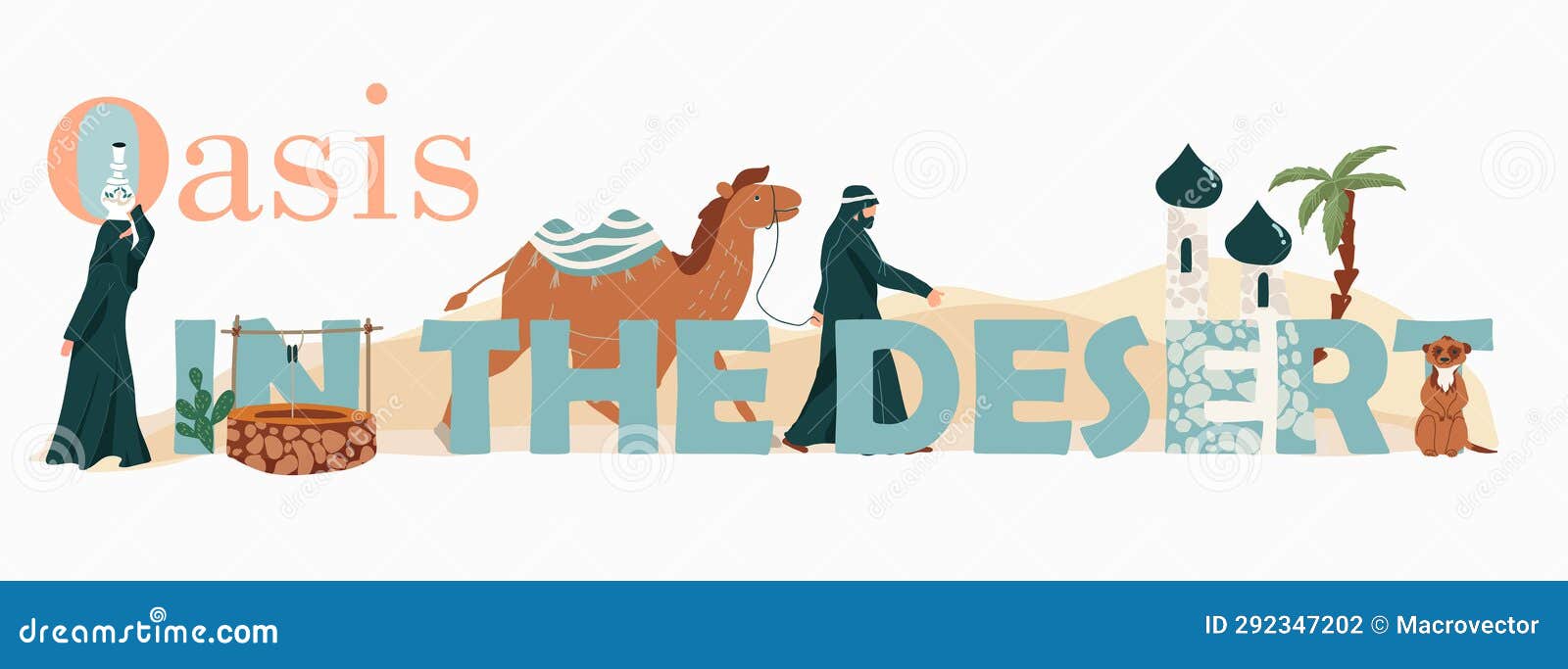 Oasis Flat Text stock illustration. Illustration of building - 292347202