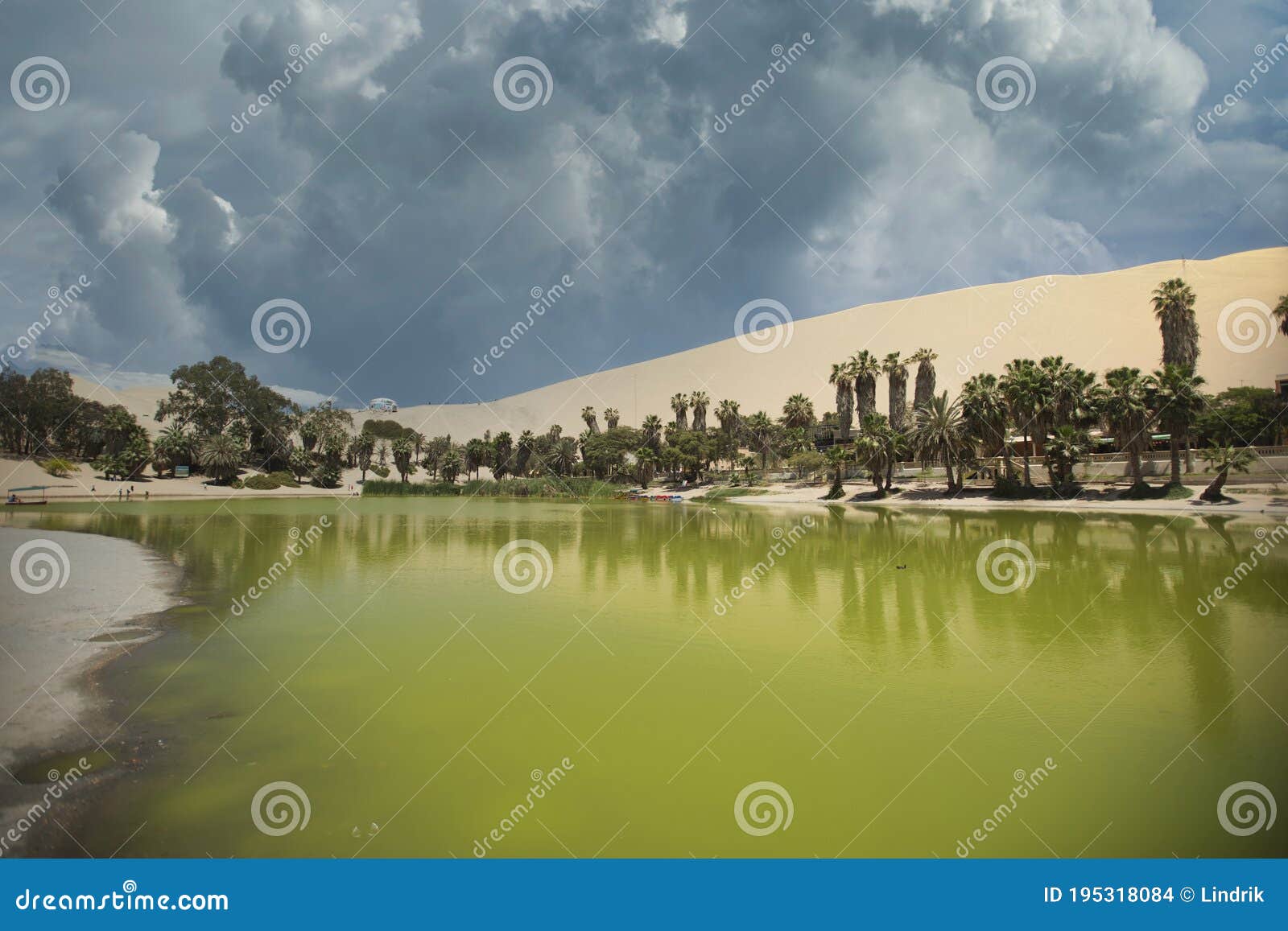 Oasis of Huacachina in the Desert of Ica Stock Photo - Image of lagoon ...