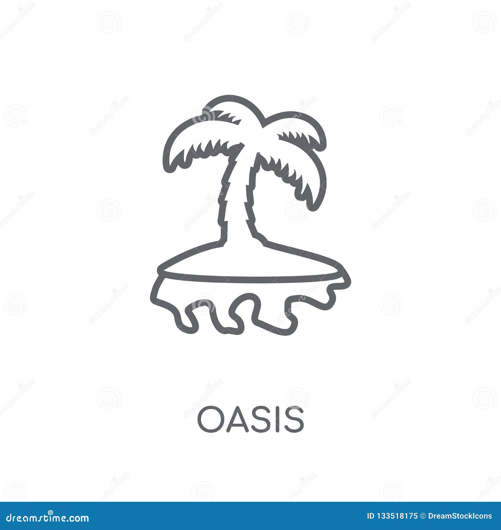 Linear Oasis Icon From Africa Outline Collection. Thin Line Oasis ...