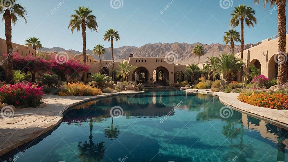 An Oasis in the Middle of the Desert. Desert Oasis. Oasis Surrounded by ...