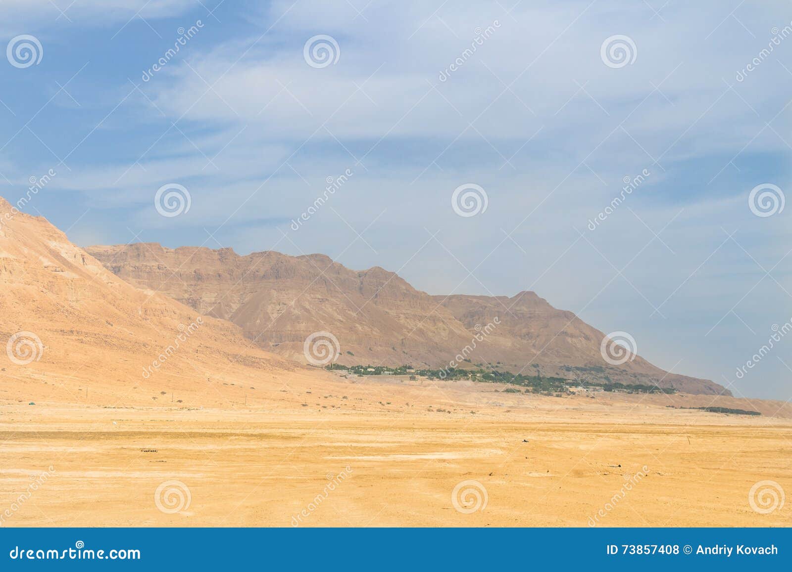 Oasis with the Mountains and the Desert in Israel Stock Photo - Image ...