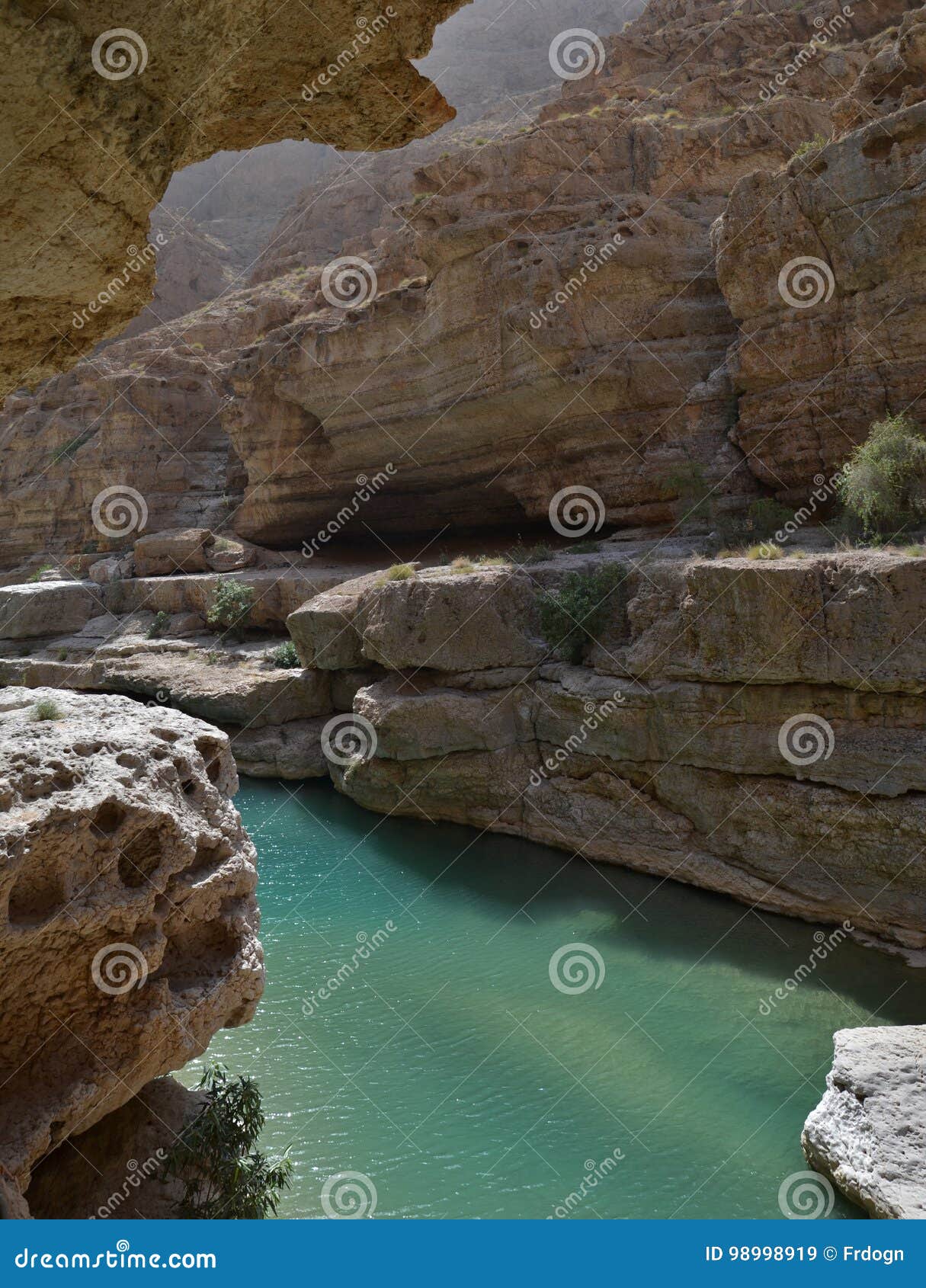 Oasis in Omam stock image. Image of rocks, blue, oasis - 98998919