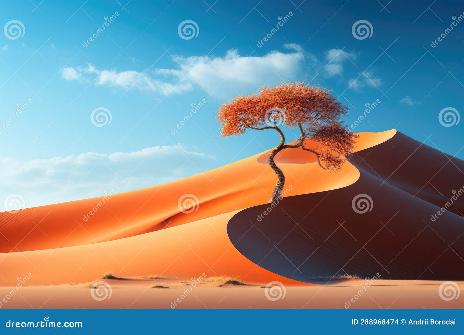 Arid Expanse Bathed In Twilight, Suns Farewell Hues Grace Sandy Desert ...