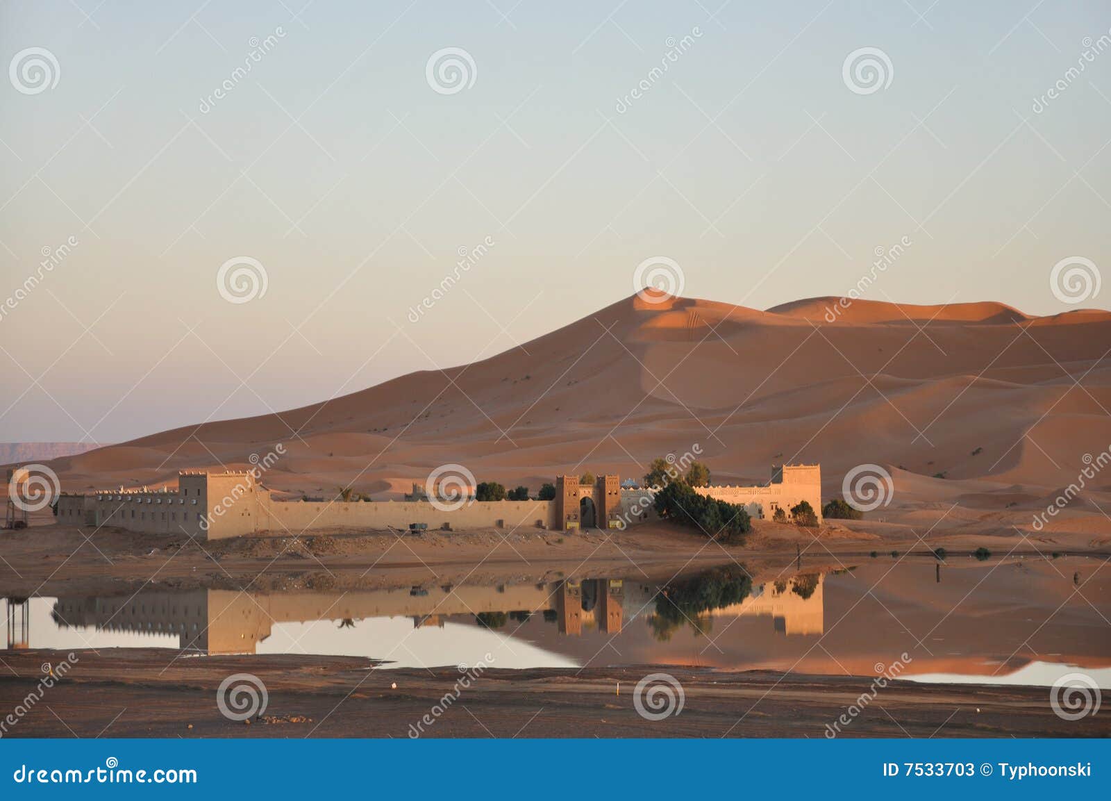 Oasis in Sahara Desert, Morocco Stock Image - Image of fort, africa ...