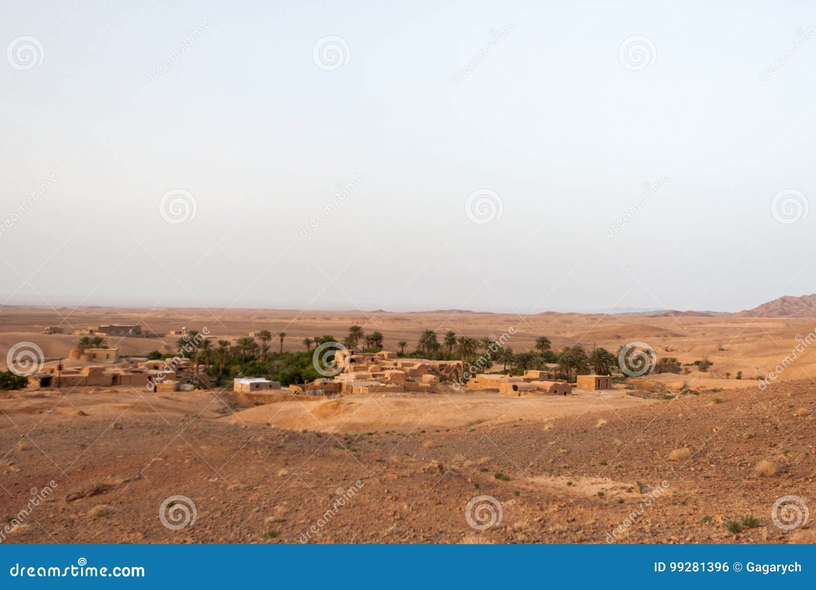 Oasis village in iranian. stock photo. Image of kavir - 99281396