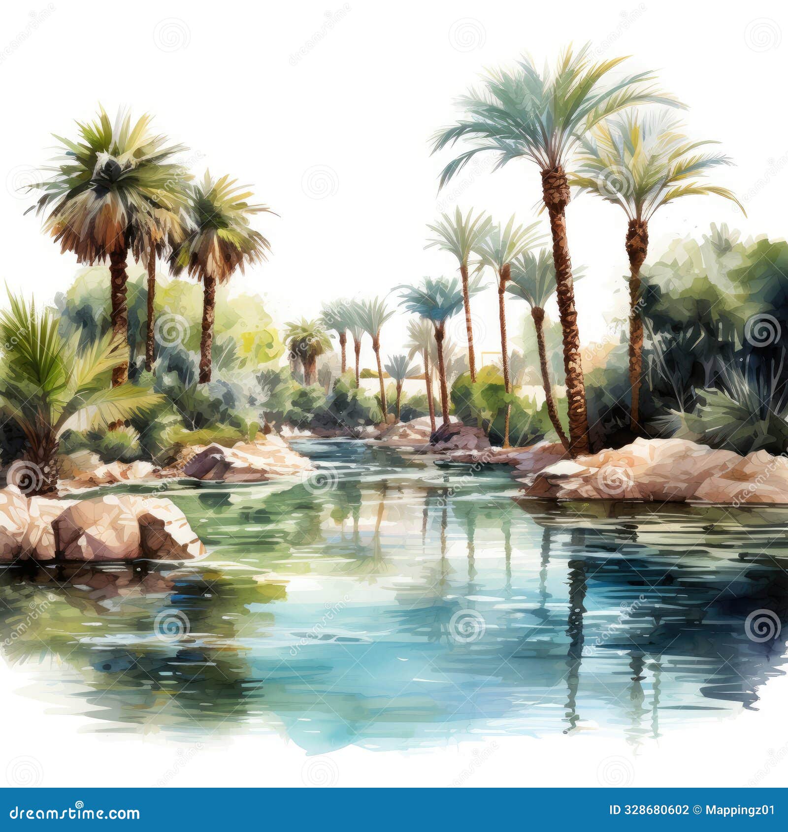 Oasis stock illustration. Illustration of oasis, soft - 328680602