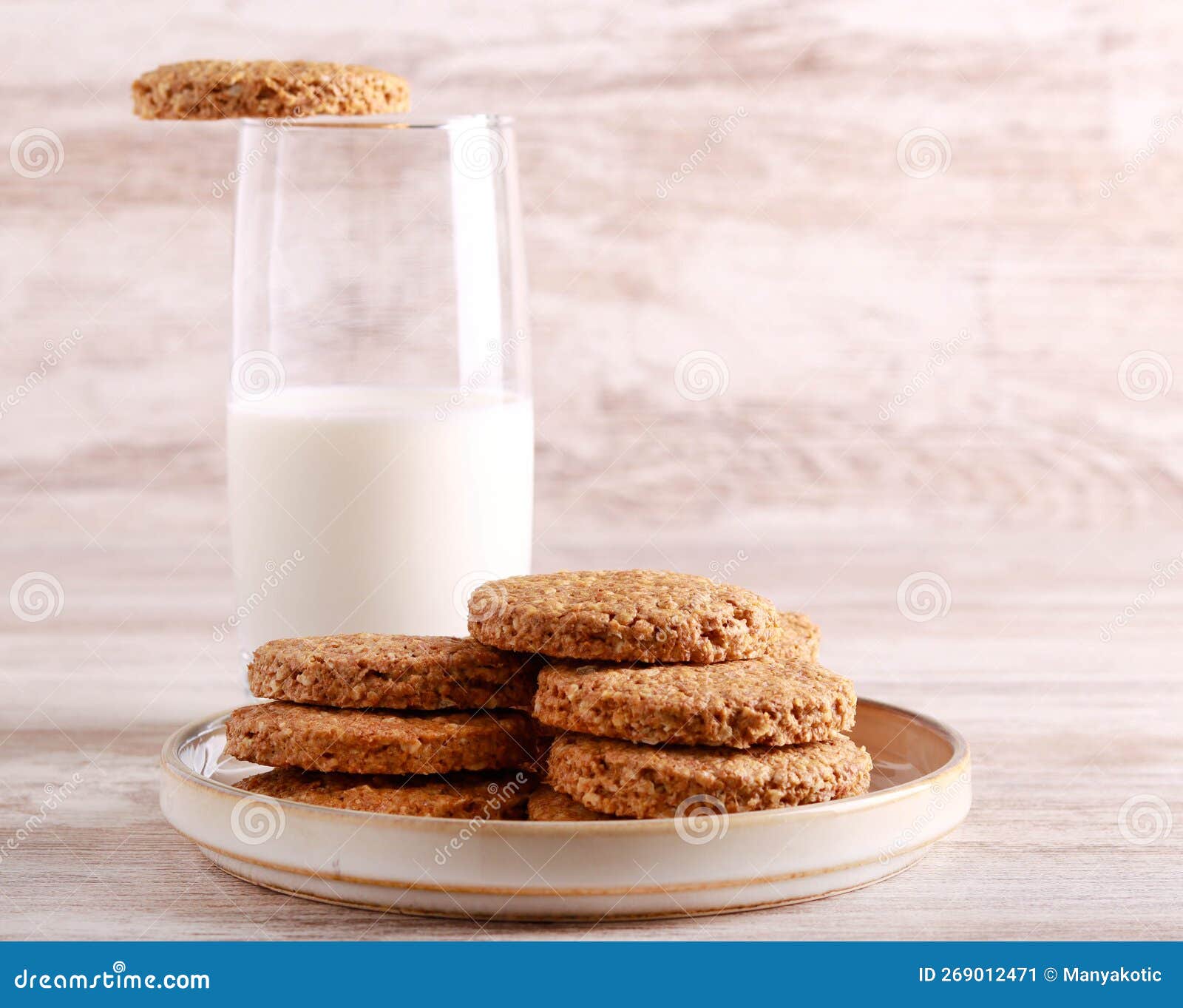 Oat and bran biscuits stock image. Image of oatmeal - 269012471