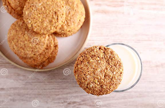 Oat and bran biscuits stock photo. Image of fibre, healthy - 269012476