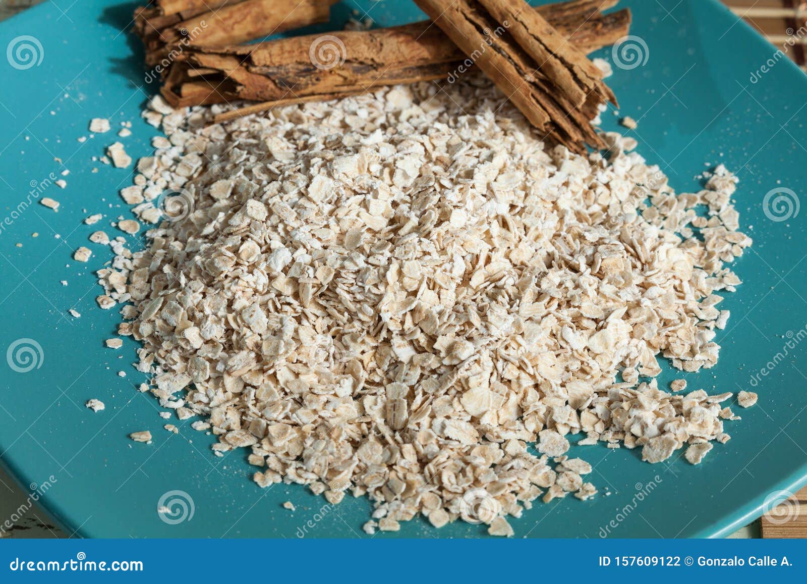 Oat Flakes with Cinnamon Sticks Stock Photo - Image of lifestyle ...