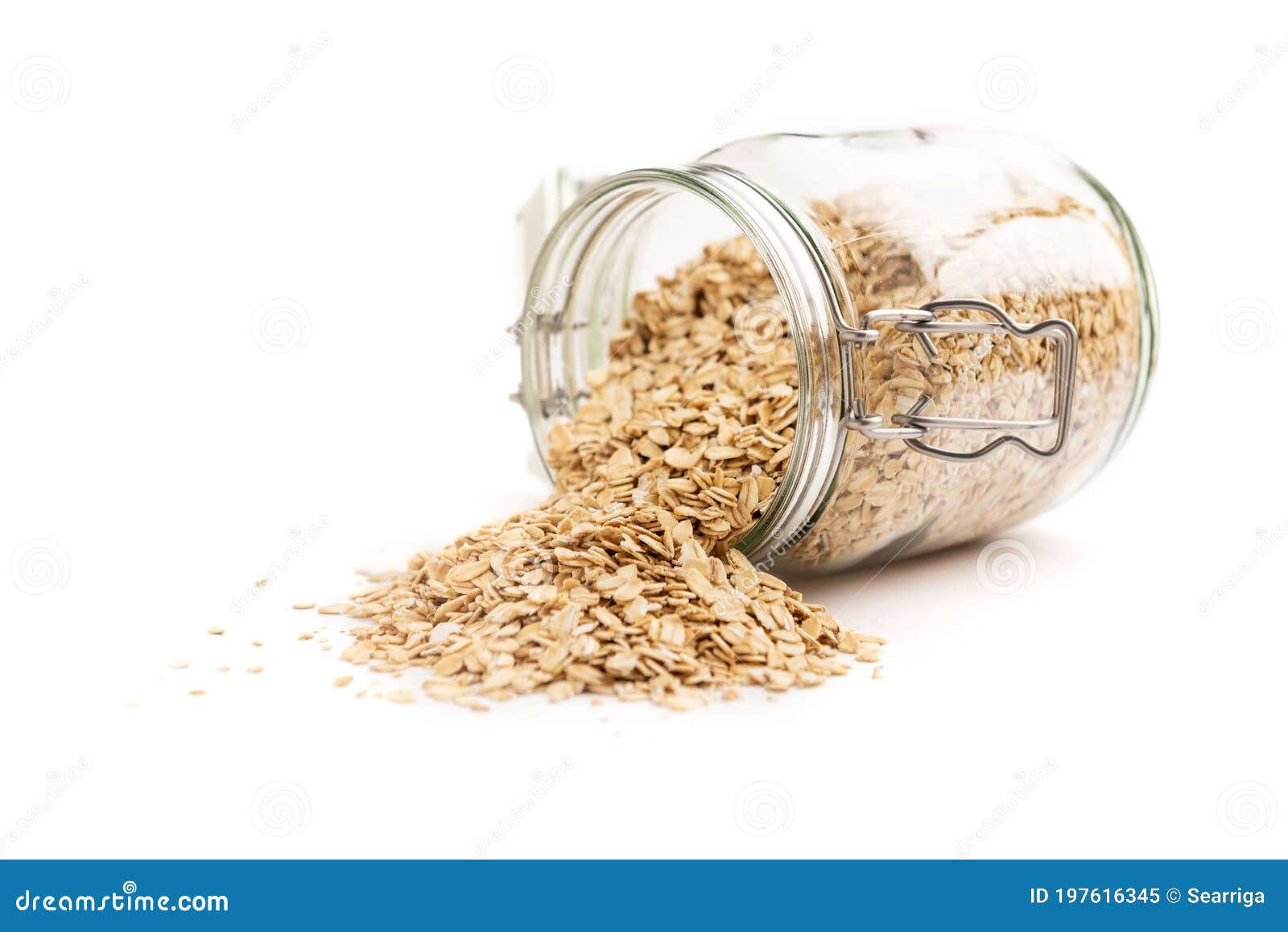 Oat Flakes Coming Out of a Opened Jar Stock Image - Image of eating ...