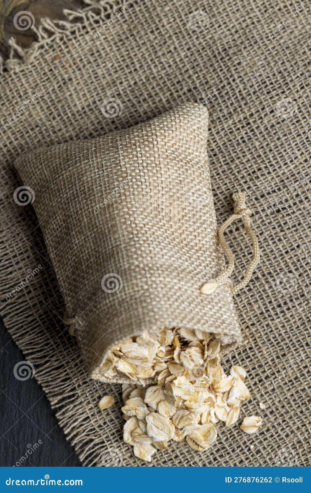 Oat Flakes Scattered on Coarse Linen Fabric Stock Photo - Image of ...
