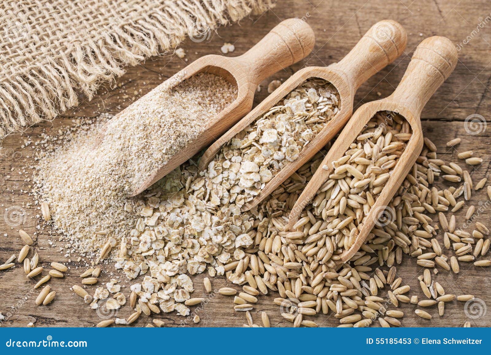 Oat flakes, seeds and bran stock image. Image of seed - 55185453