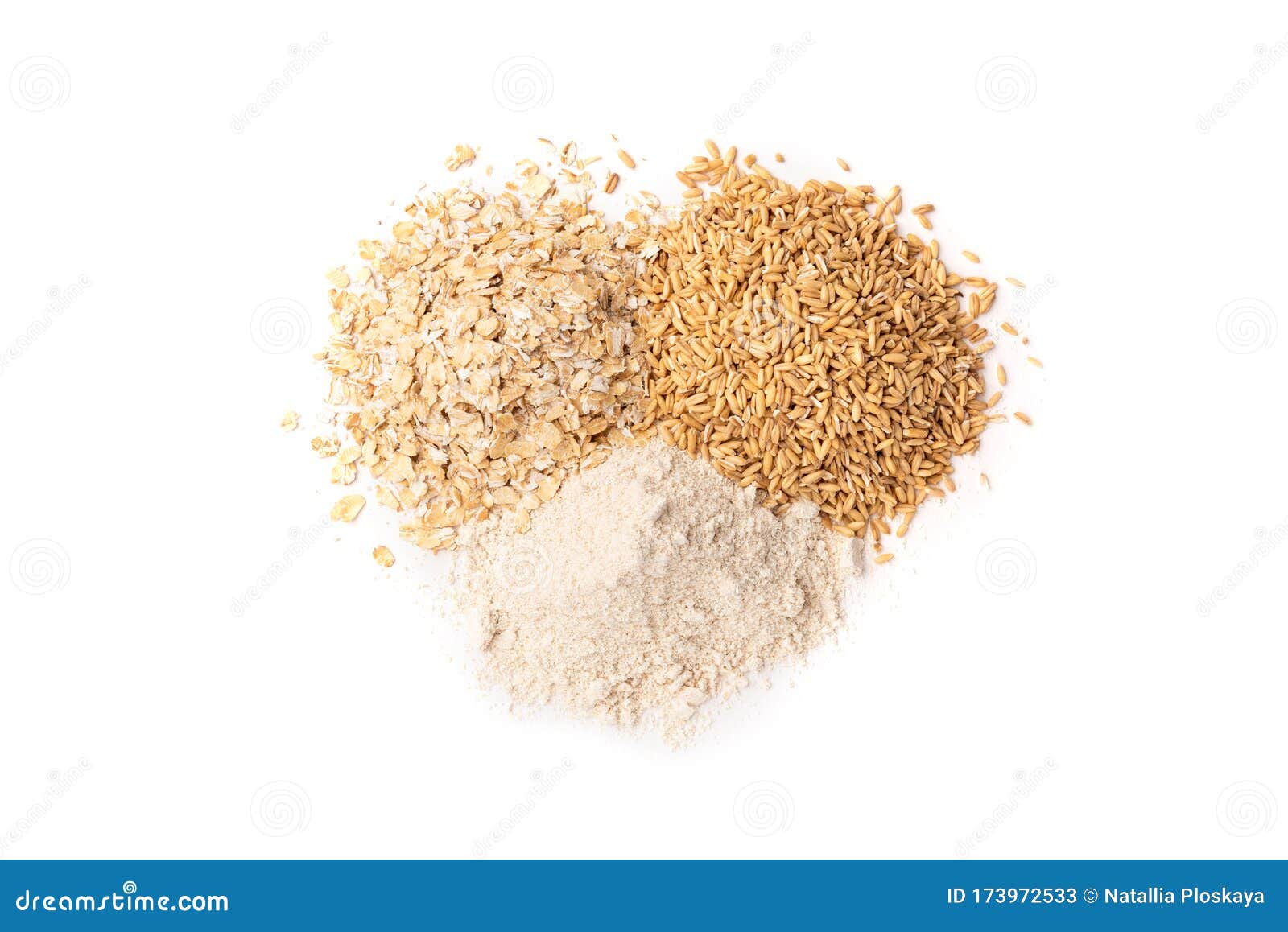 Oat Flour Isolated on White. Stock Image - Image of pile, ingredient ...
