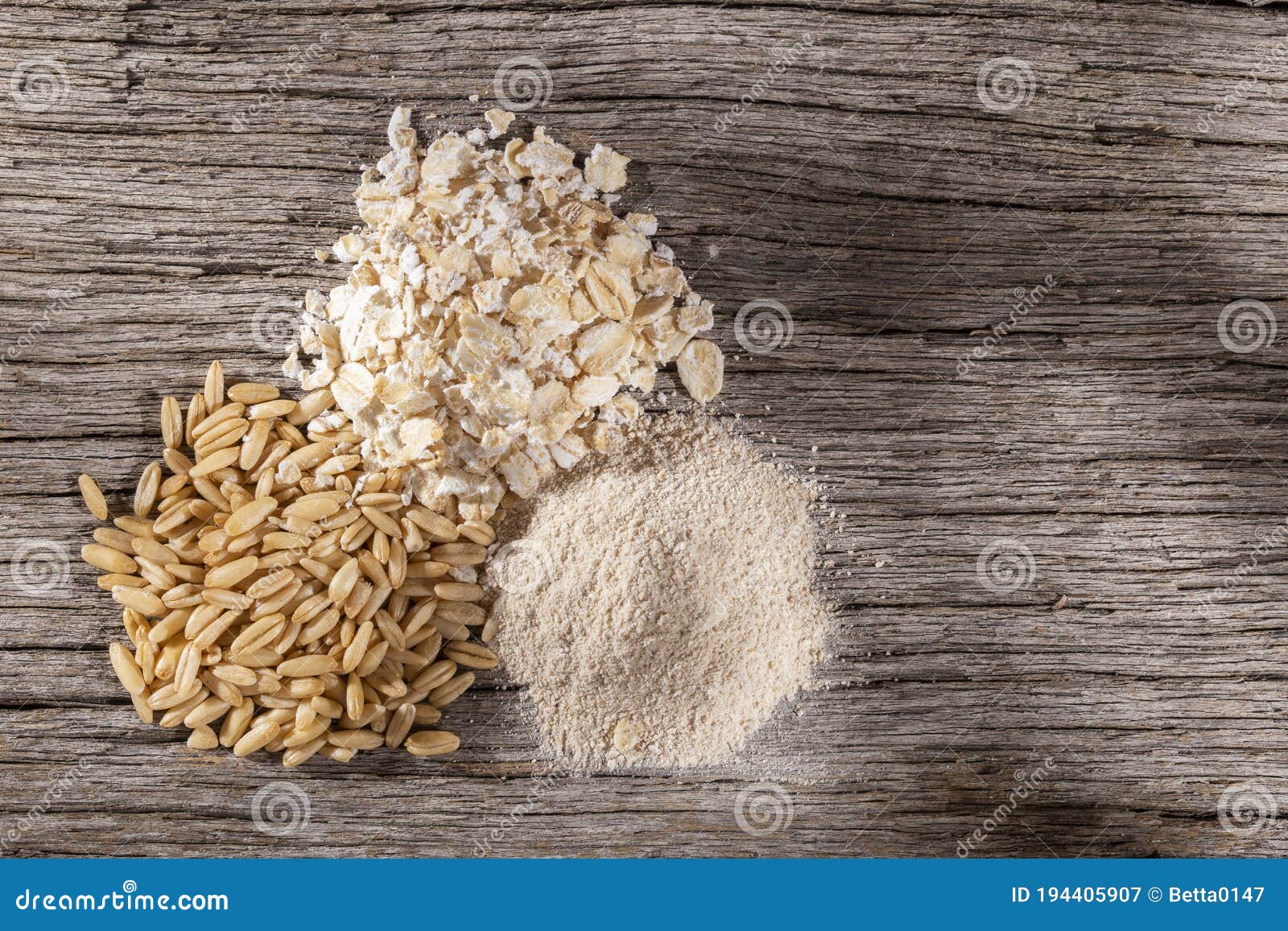 Oat Grains, Flakes and Flour Stock Image - Image of eating, nourishment ...