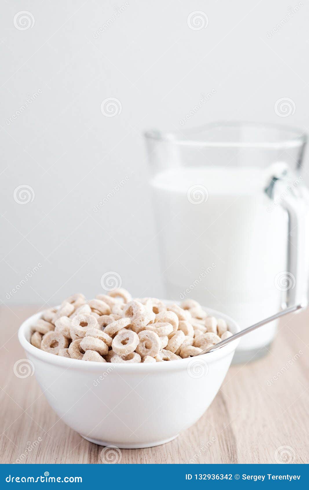 Oat rings with milk stock photo. Image of breakfast - 132936342