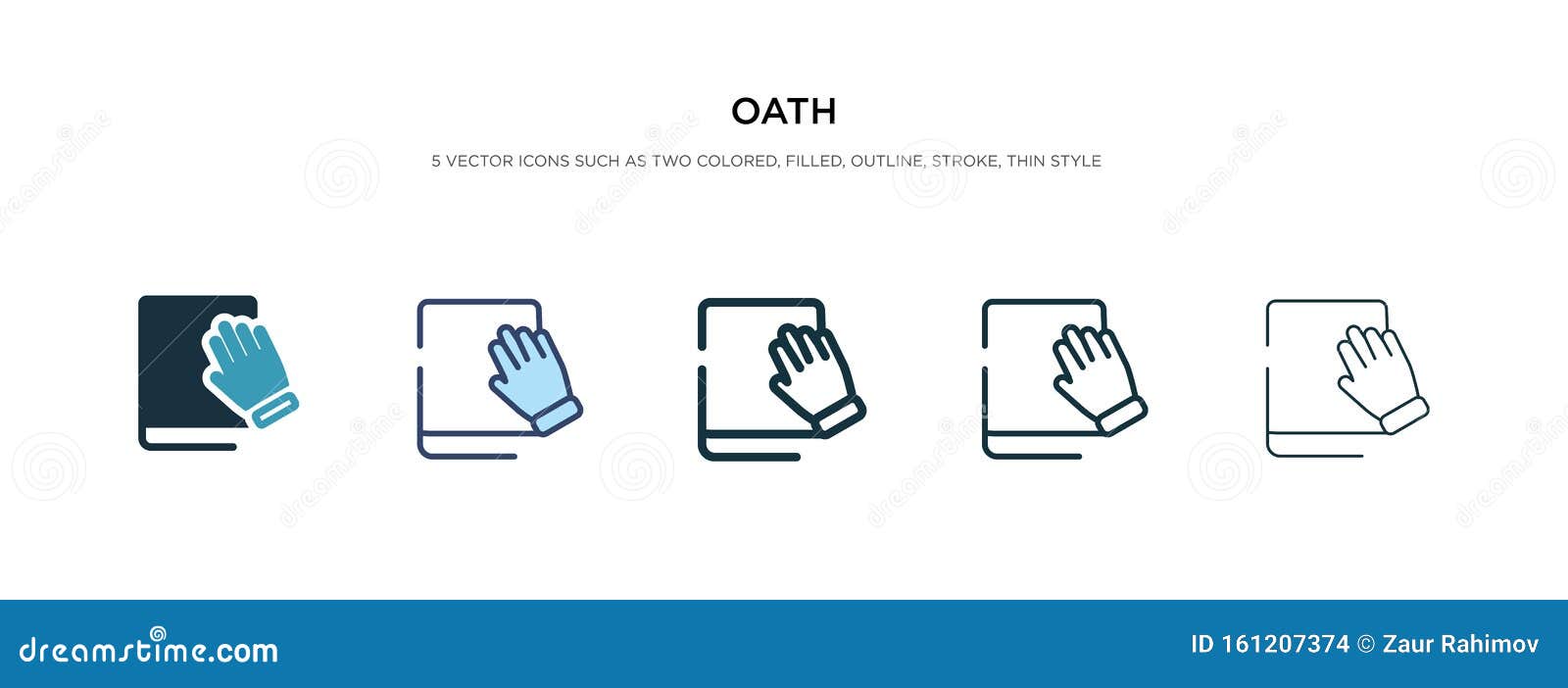 Oath Icon In Different Style Vector Illustration Two Colored And Black