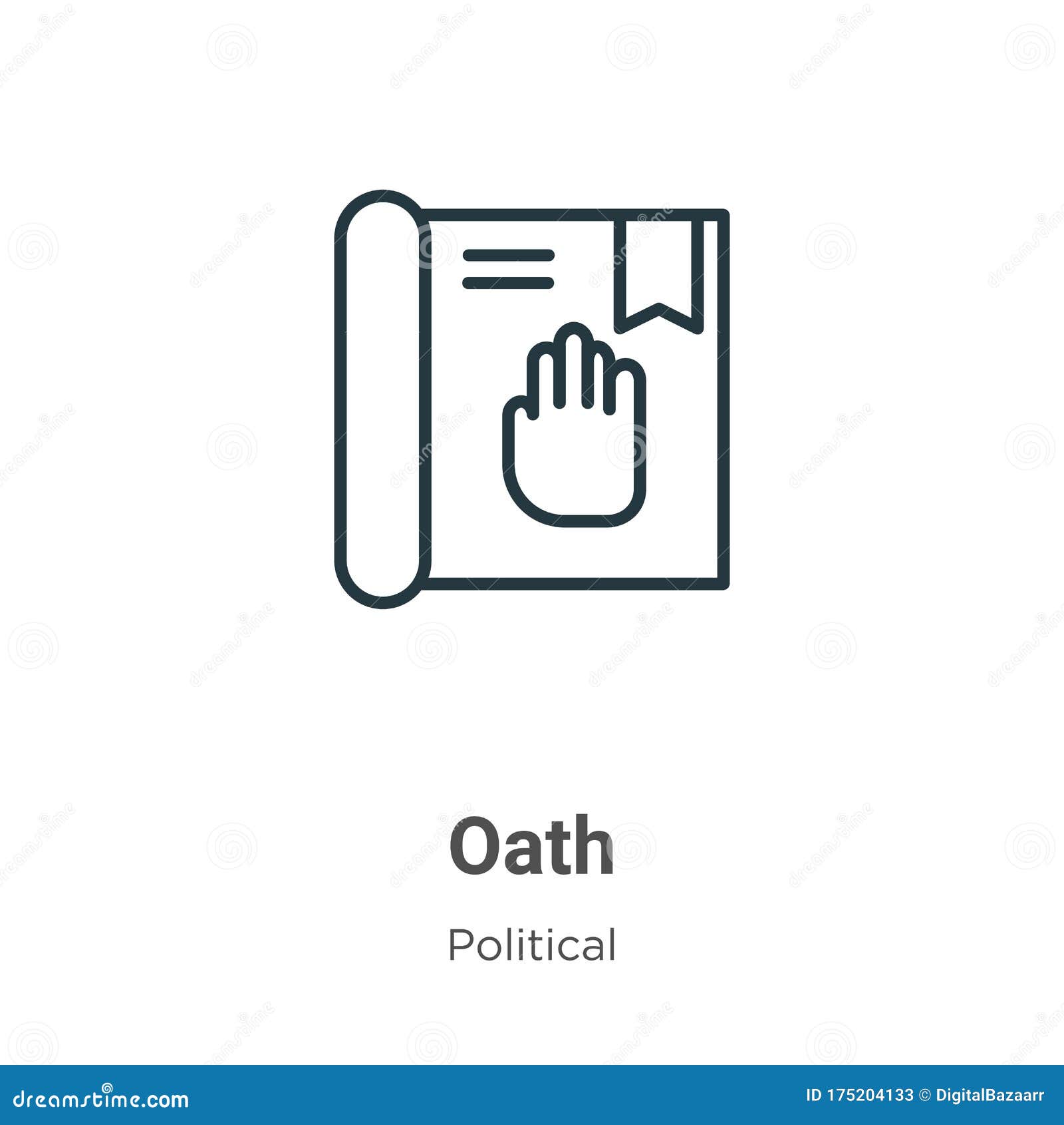 Oath Outline Vector Icon Thin Line Black Oath Icon Flat Vector Simple