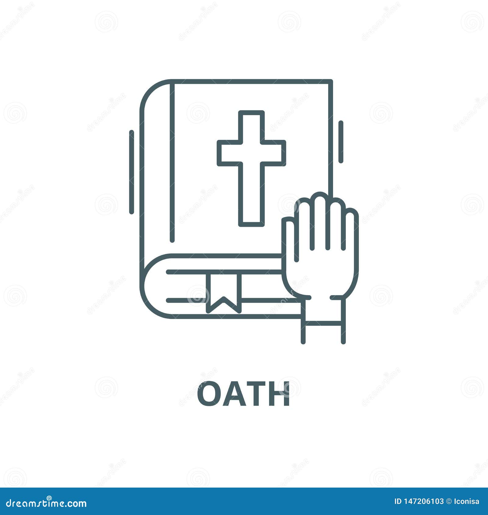 Oath Vector Line Icon, Linear Concept, Outline Sign, Symbol Stock ...