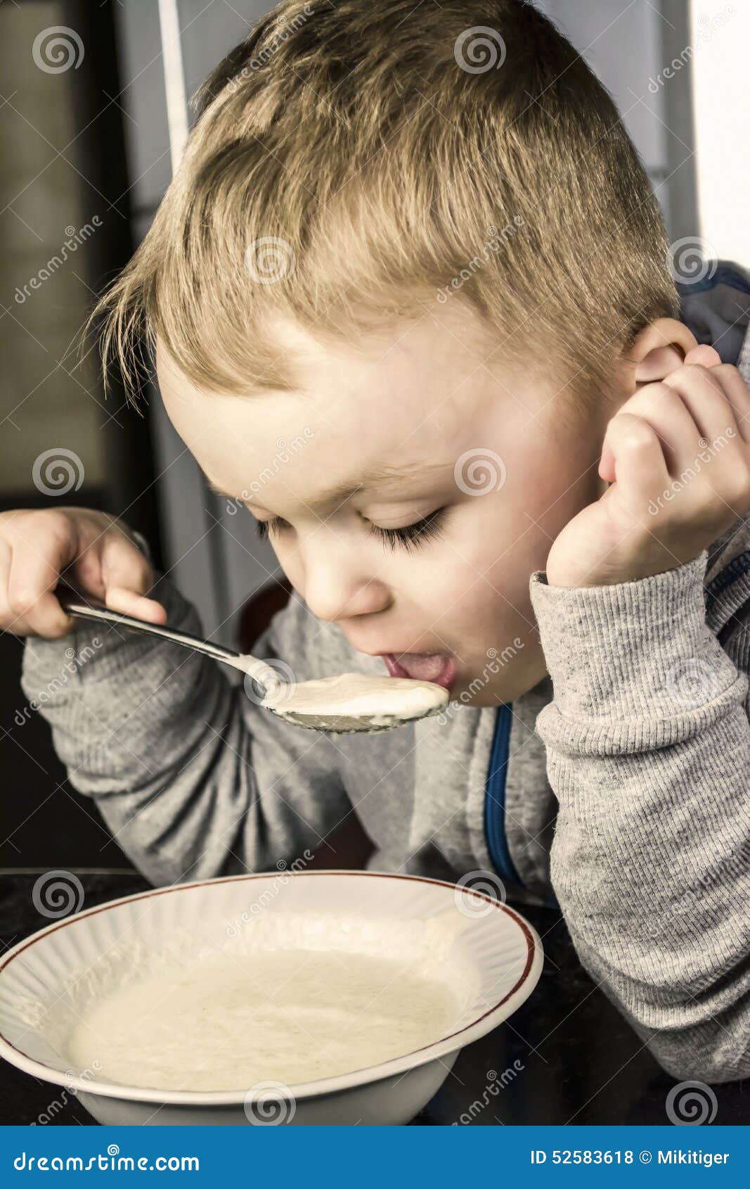 Oatmeal stock photo. Image of porridge, child, open, close - 52583618