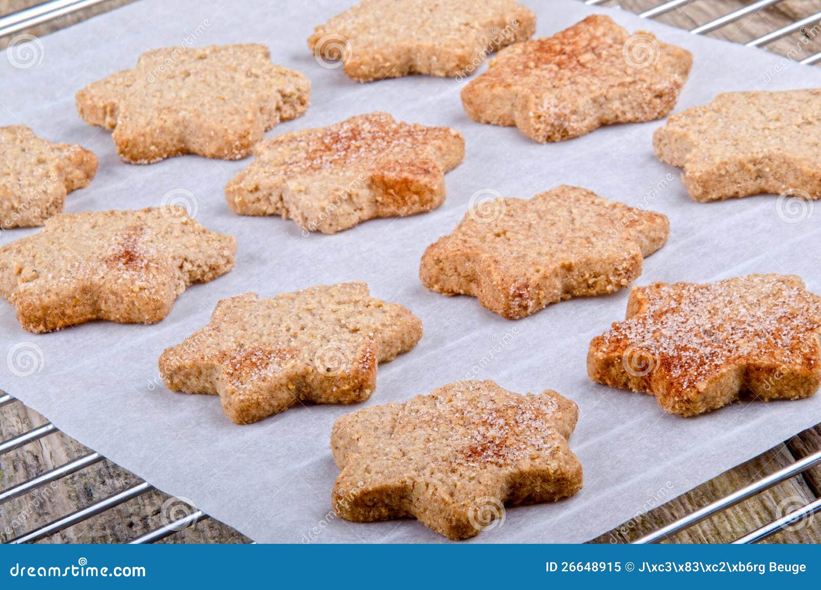 Oatmeal Cinnamon Cake on Baking Paper Stock Image - Image of baked ...