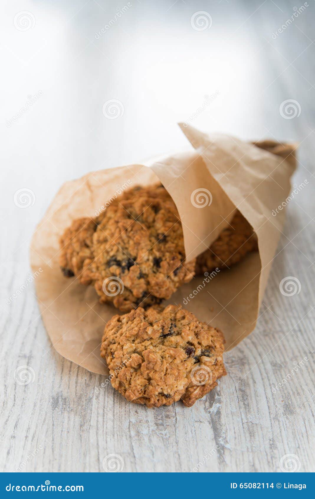 Oatmeal cookies stock photo. Image of sugar, meal, paper - 65082114