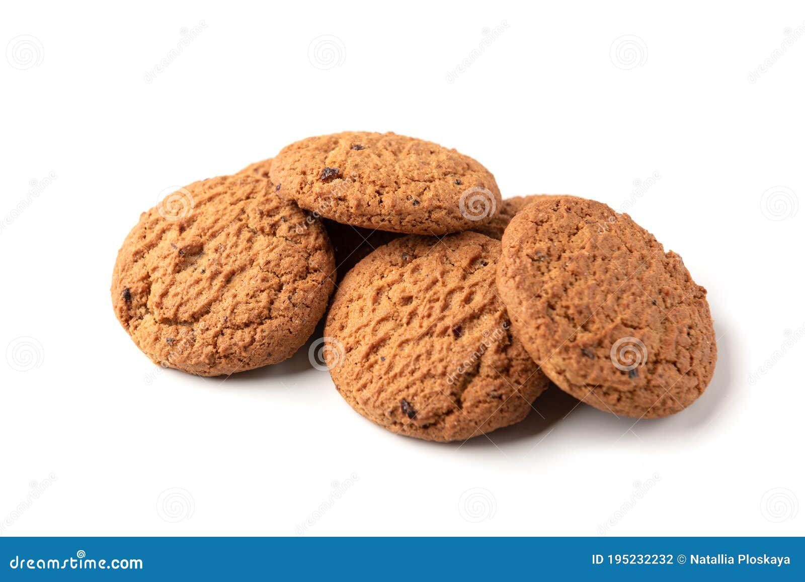 Oatmeal Cookies Isolated on White Background Stock Photo - Image of ...