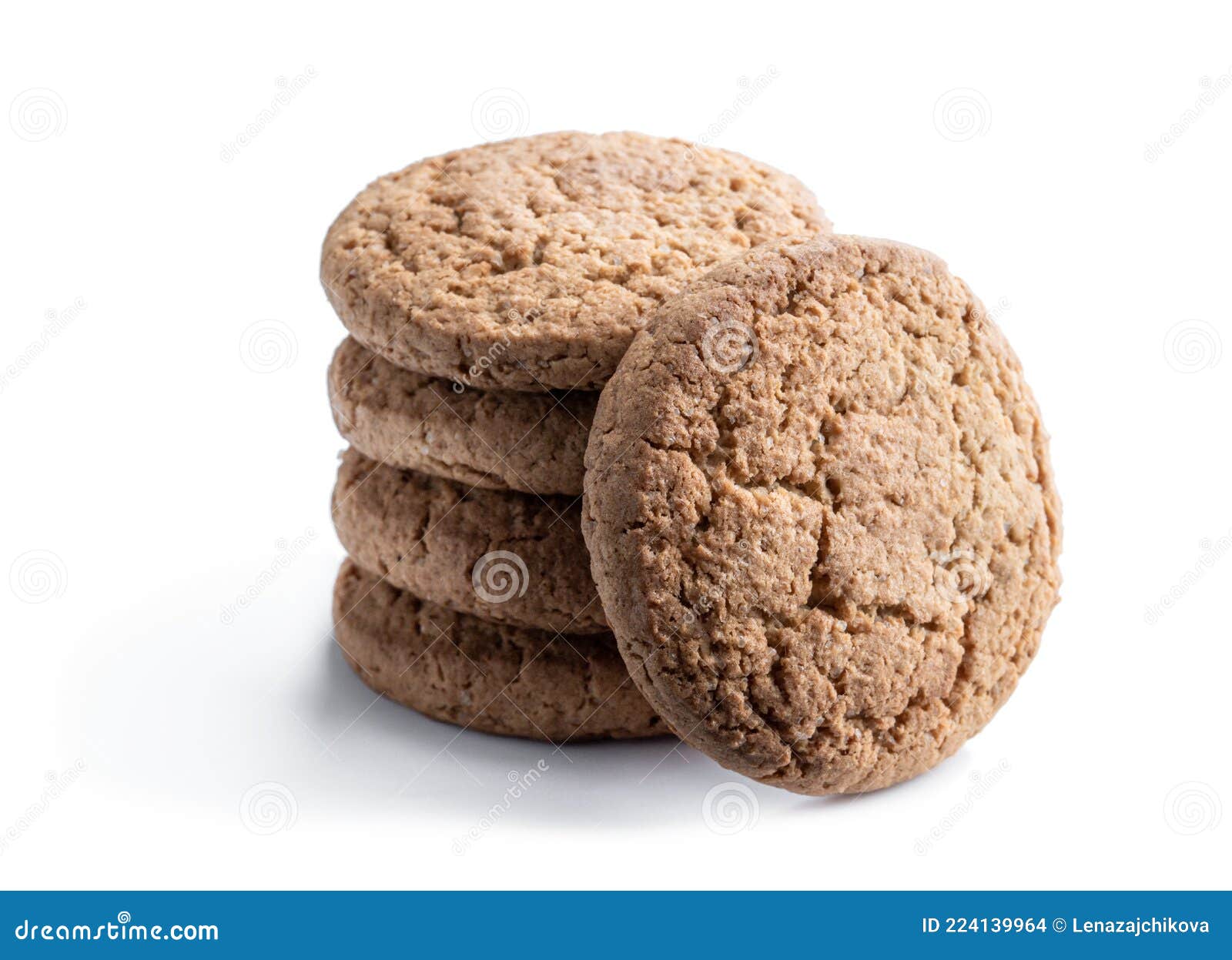 Oatmeal Cookies Isolated on White Background Stock Photo - Image of ...