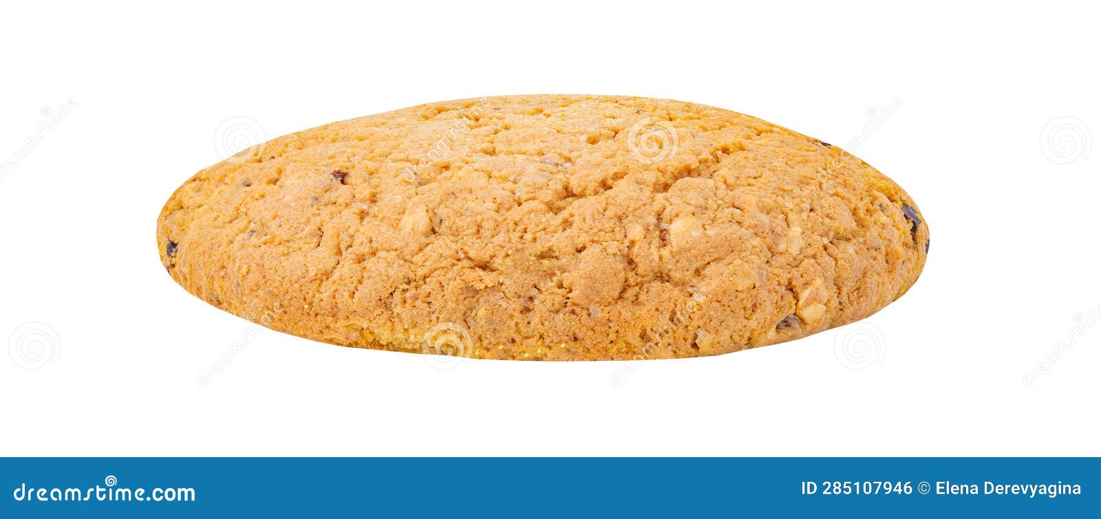 Oatmeal Cookies Round Side View, Isolated on White Background with ...