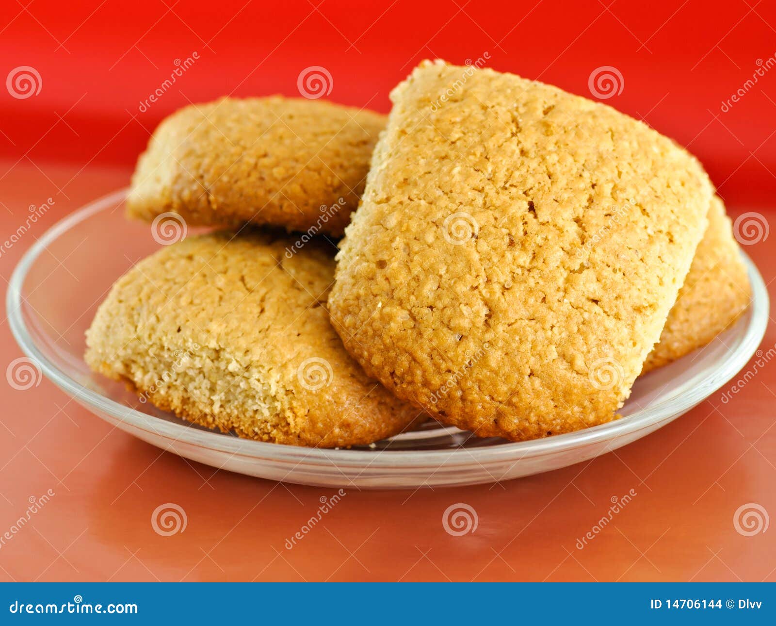 Oatmeal Cookies on a Saucer Stock Photo - Image of cereal, orange: 14706144