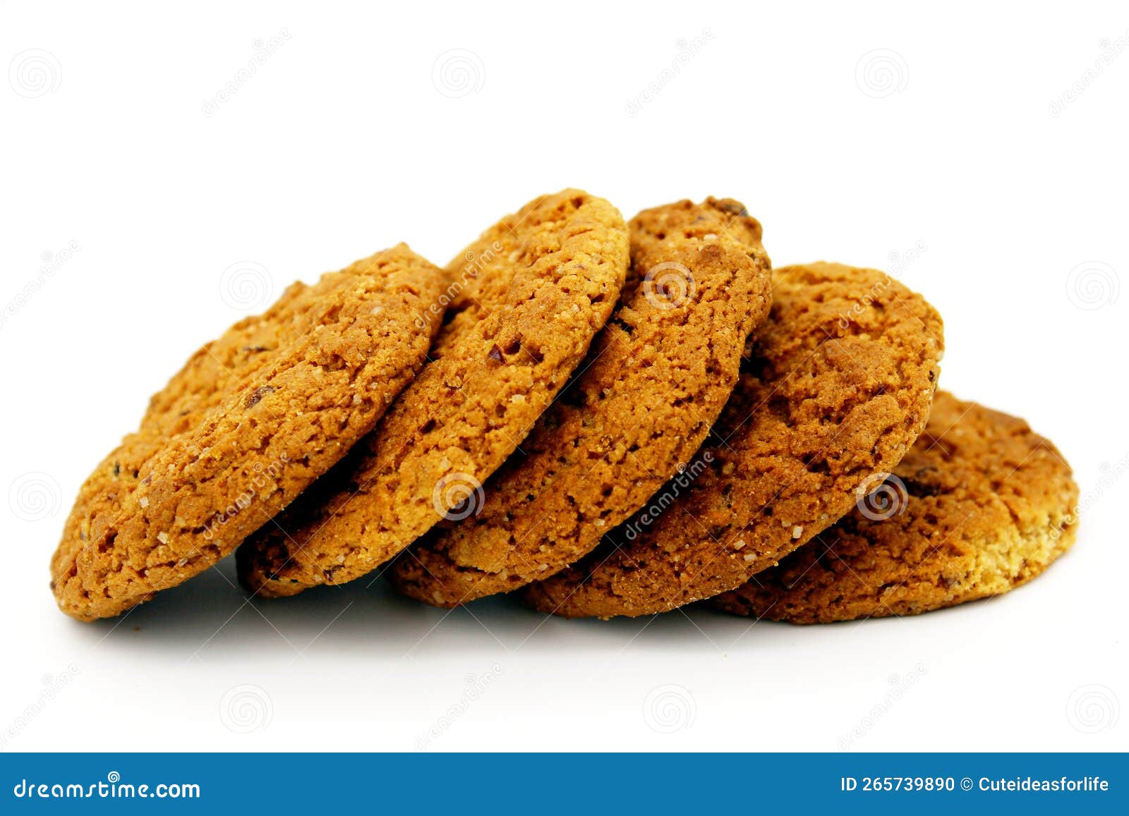 Oatmeal Cookies on White Background Stock Photo - Image of background ...