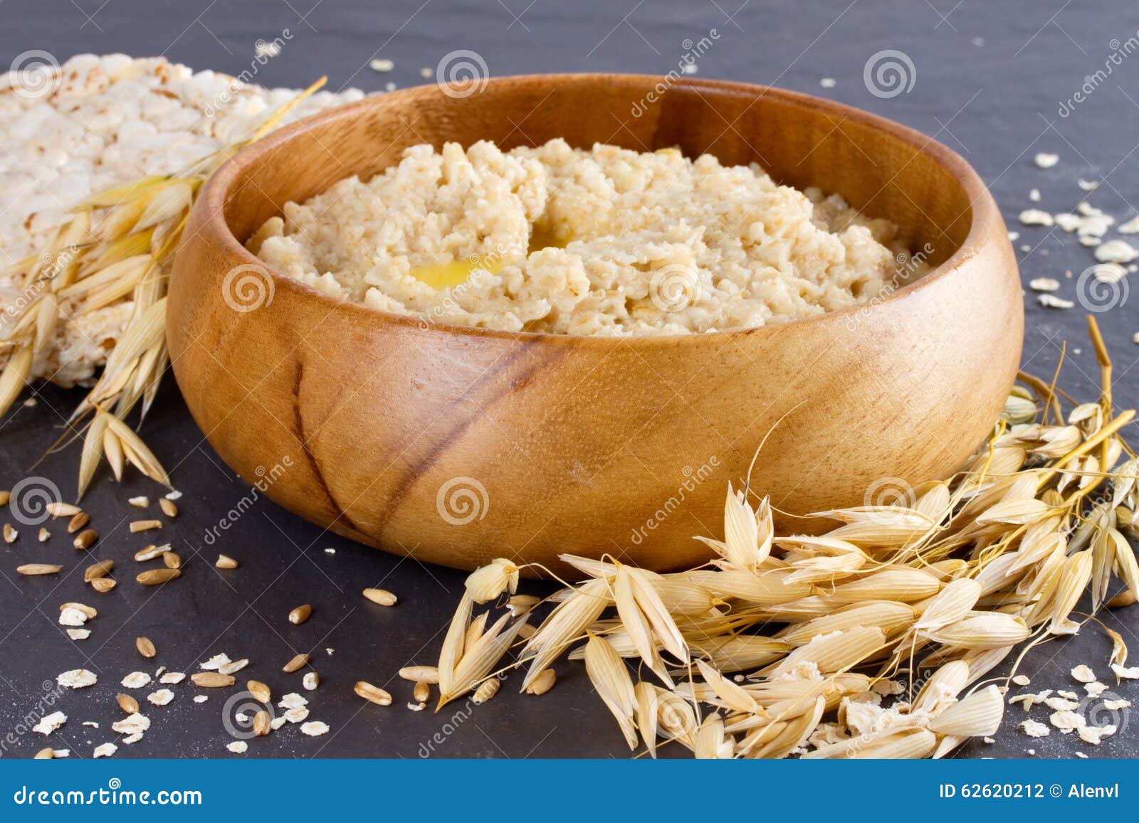 Oatmeal and Ears of Corn Oat Stock Photo - Image of utensil, english ...
