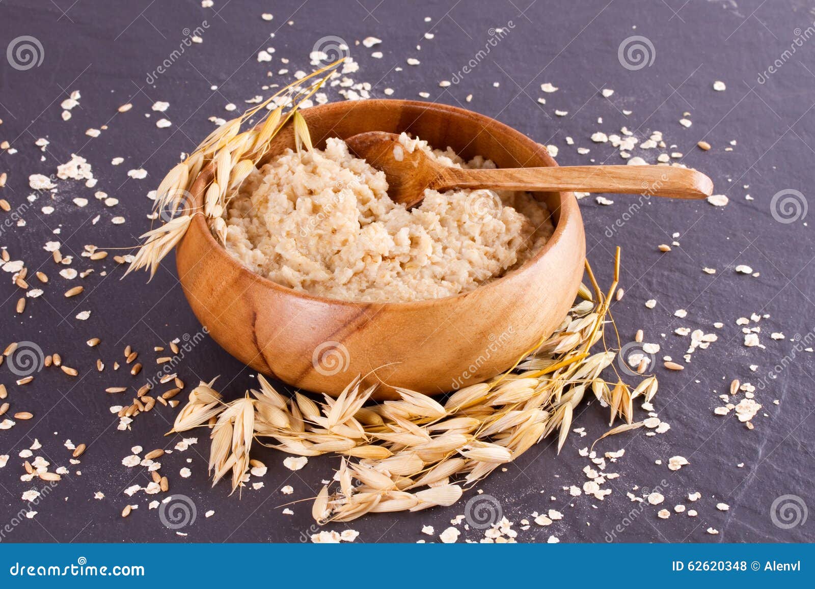 Oatmeal and Ears of Corn Oat Stock Photo - Image of groat, morning ...