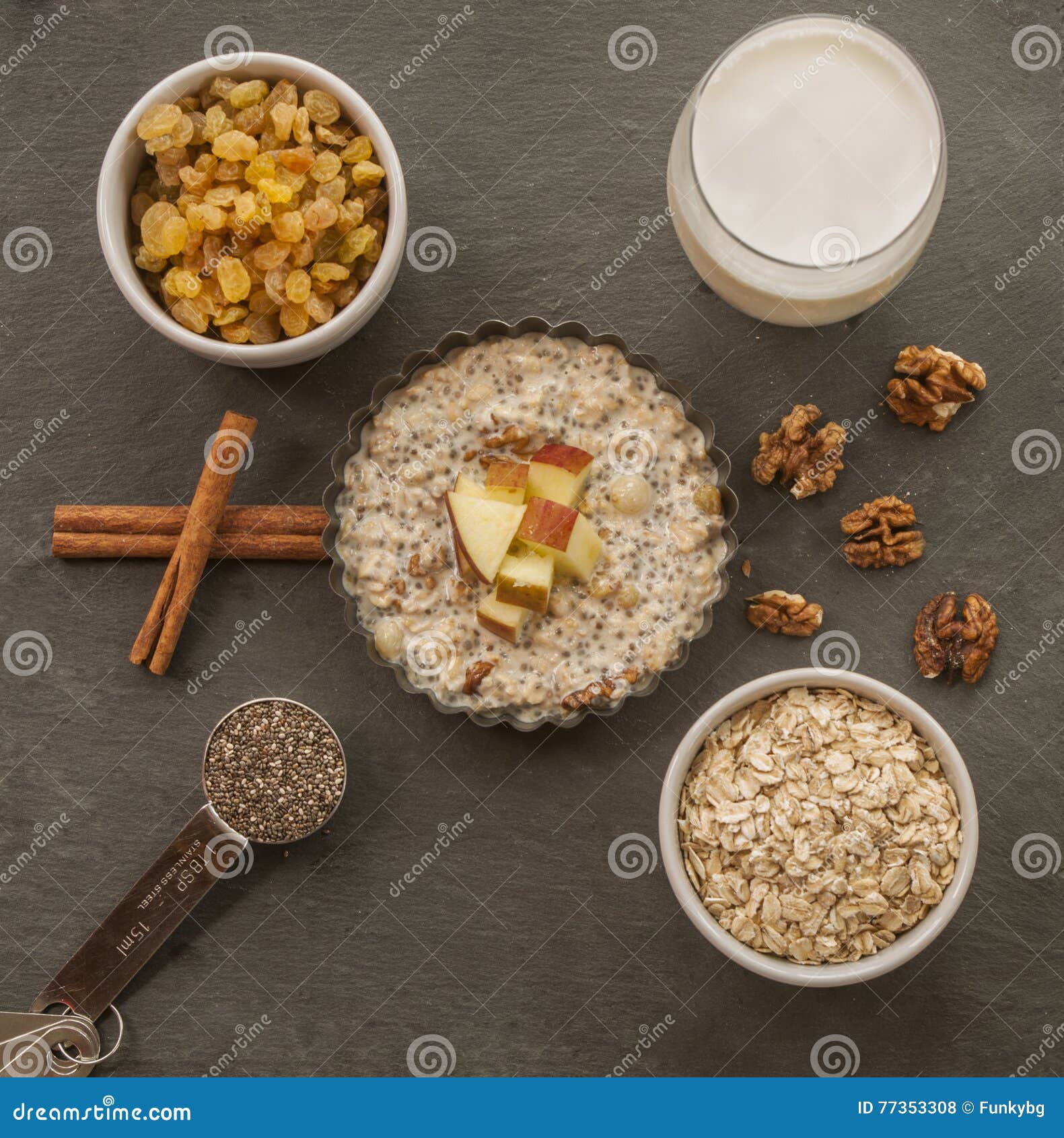 Oatmeal Ingredients Close Up Stock Photo - Image of black, juice: 77353308