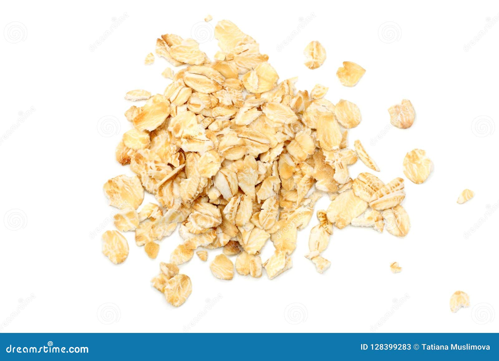 Oatmeal Isolated on White Background. Top View Stock Image - Image of ...