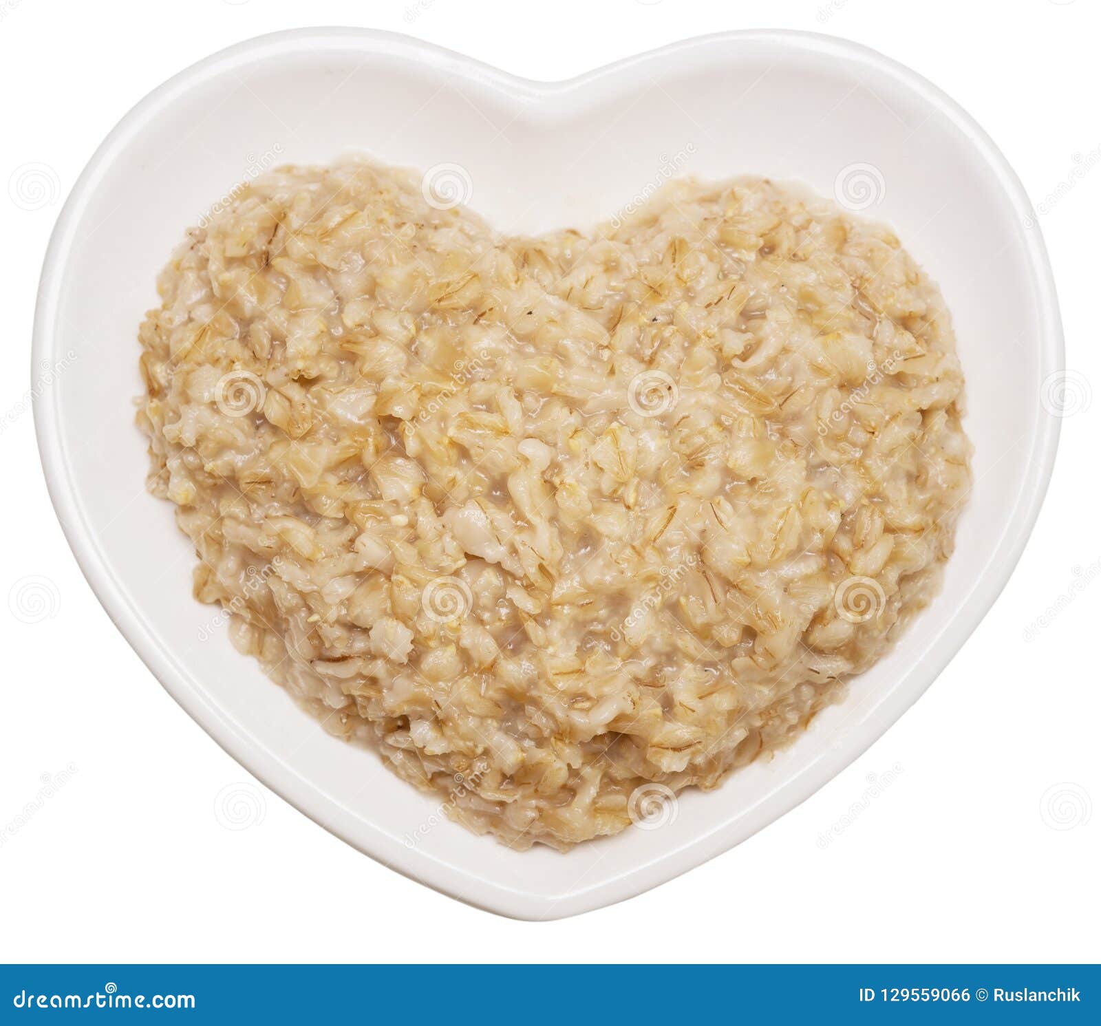 Oatmeal in plate stock photo. Image of closeup, healthy - 129559066