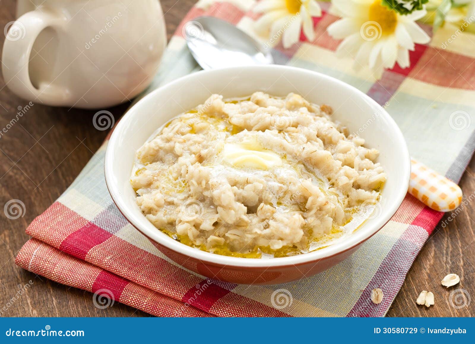Oatmeal porridge stock image. Image of diet, natural - 30580729