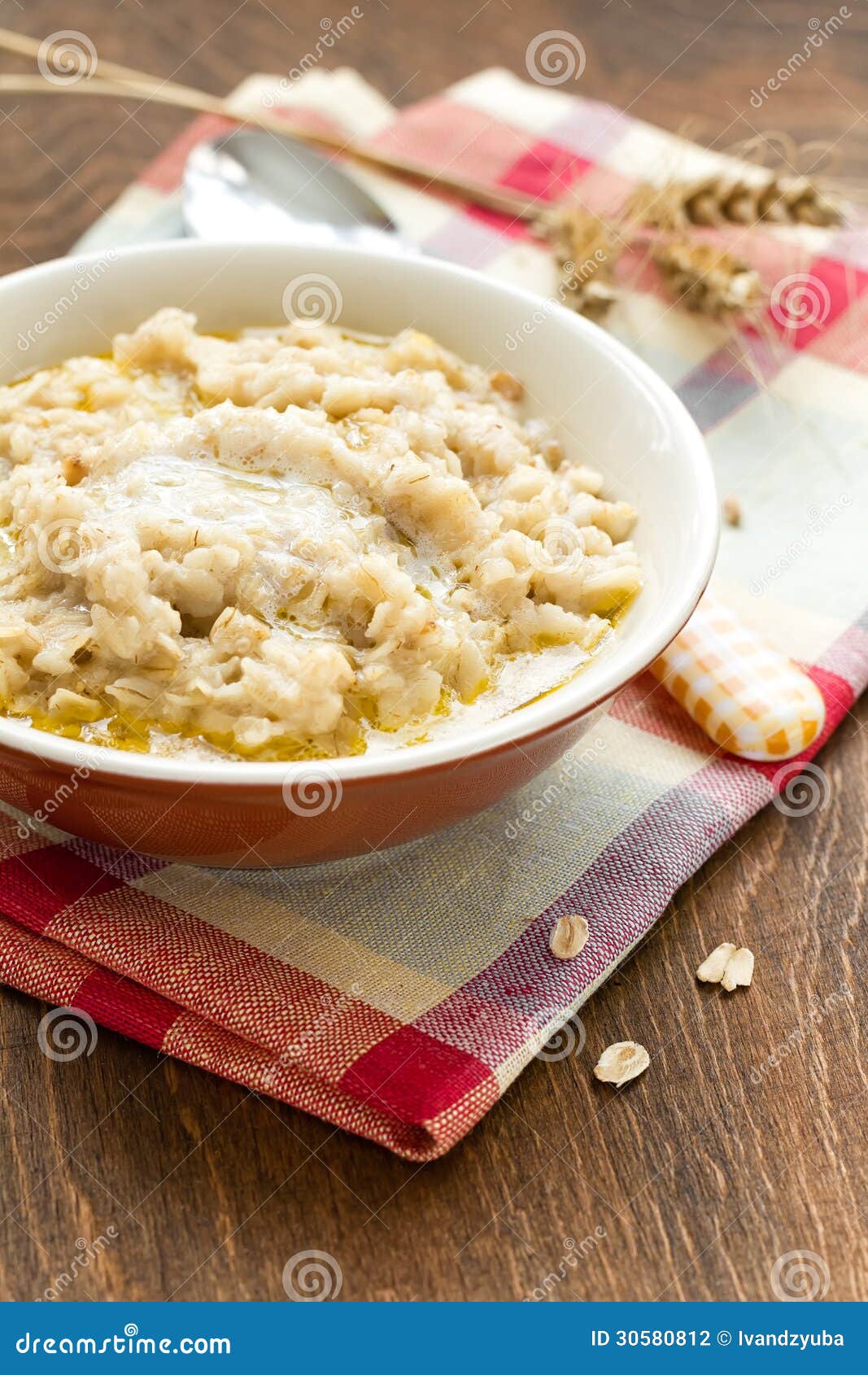 Oatmeal porridge stock photo. Image of musli, dieting - 30580812