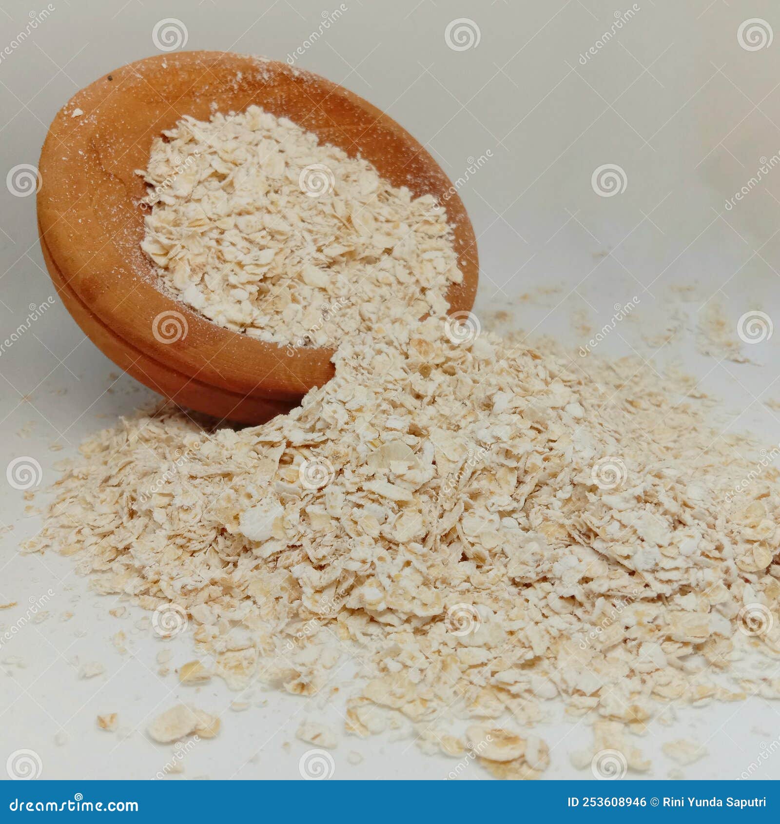 Oatmeal Spills on a White Background Stock Photo - Image of grain ...