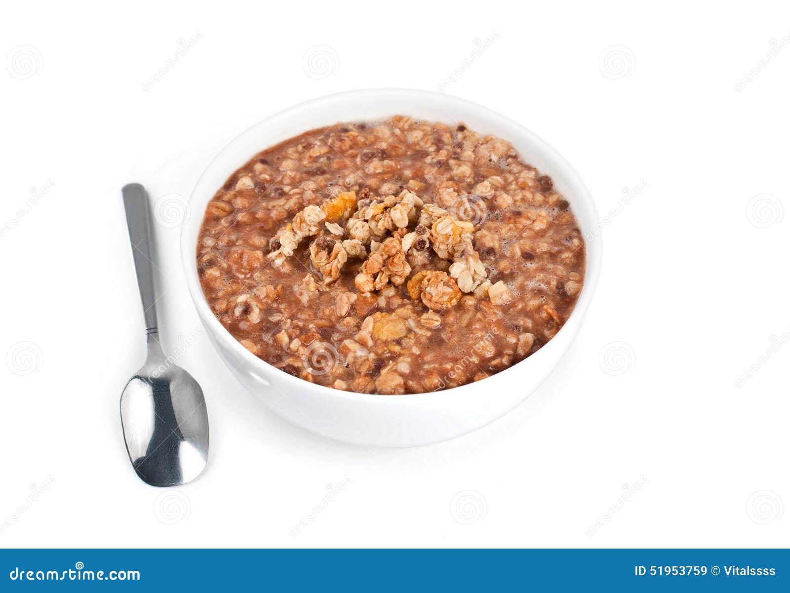 Oatmeal on a White Background. Stock Image - Image of raisins, cereal ...