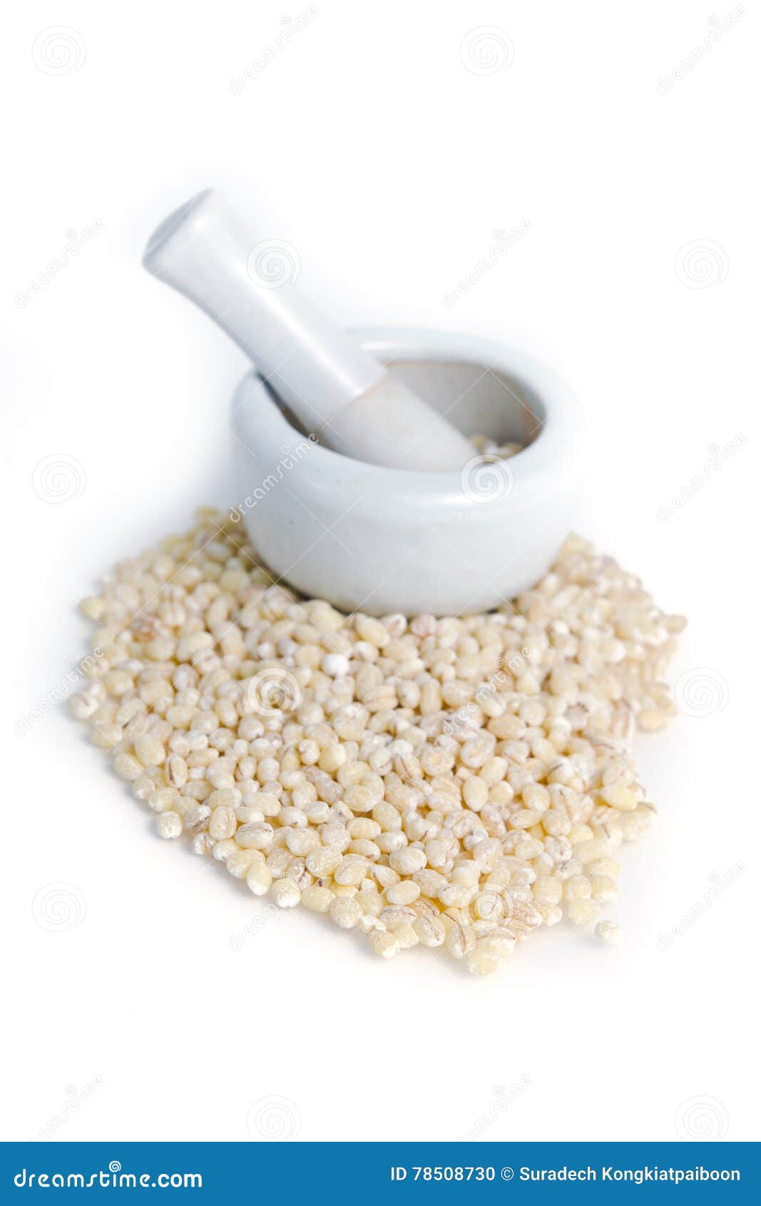 Oatmeal on the White Background Stock Photo - Image of closeup, grain ...