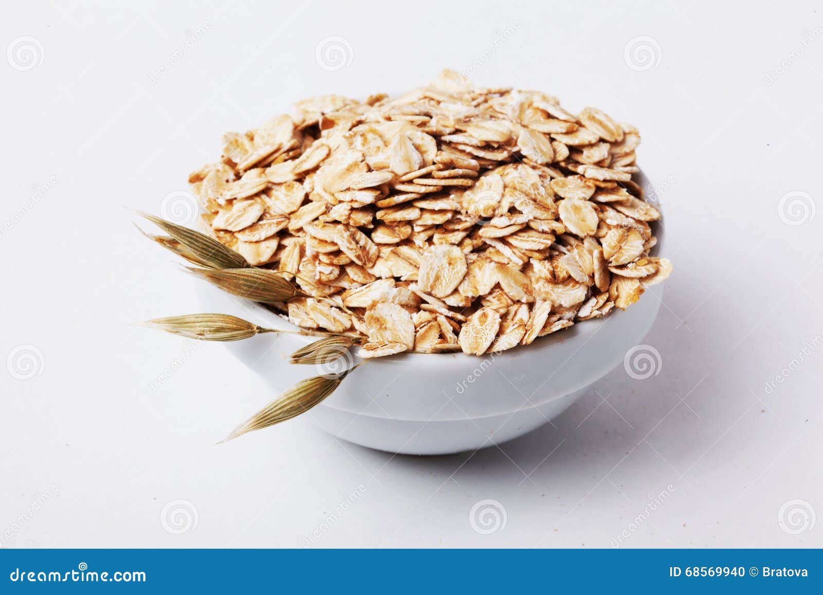 Oatmeal on White Background Spike Stock Photo - Image of oats, meal ...